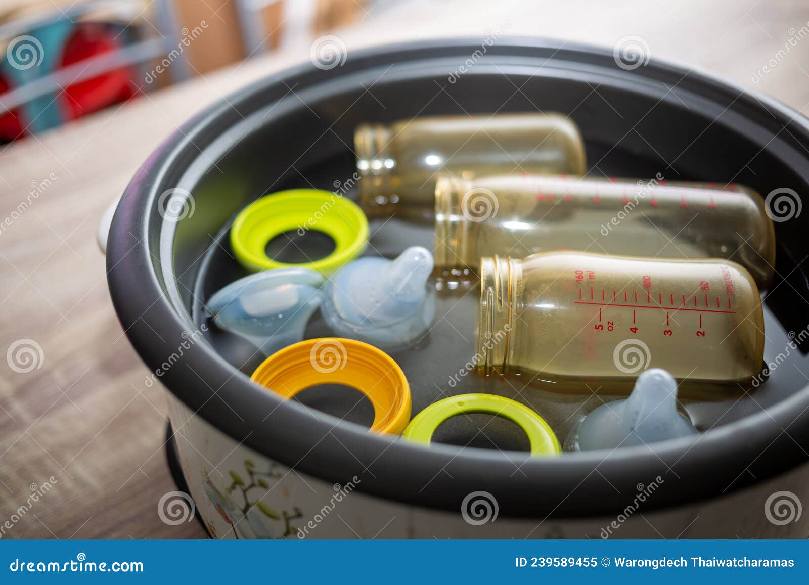 Baby Pacifier Sterilization in Boiling Water Stock Image - Image of ...