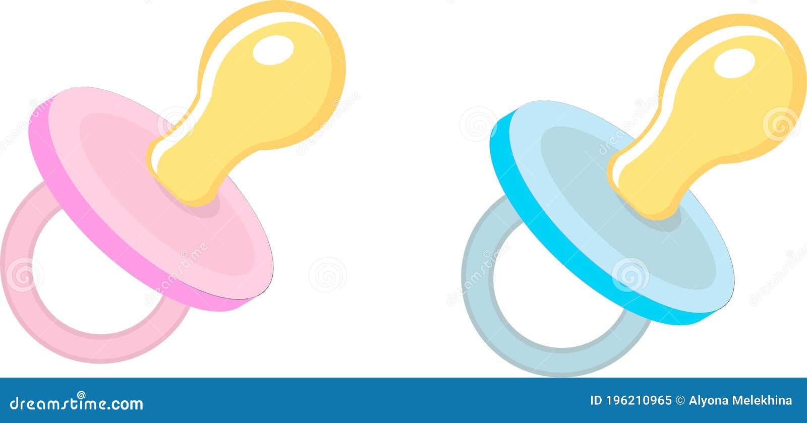 Baby Pacifier Vector Blue and Pink Stock Vector - Illustration of ...