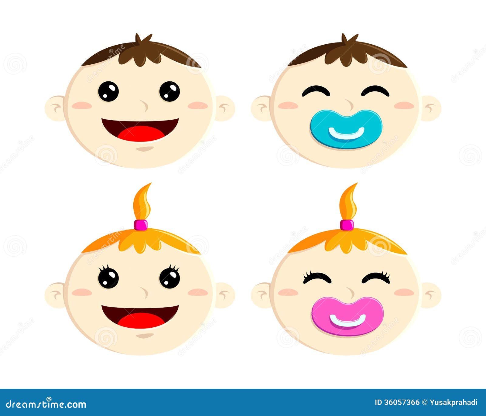 Baby with pacifier stock vector. Illustration of face - 36057366