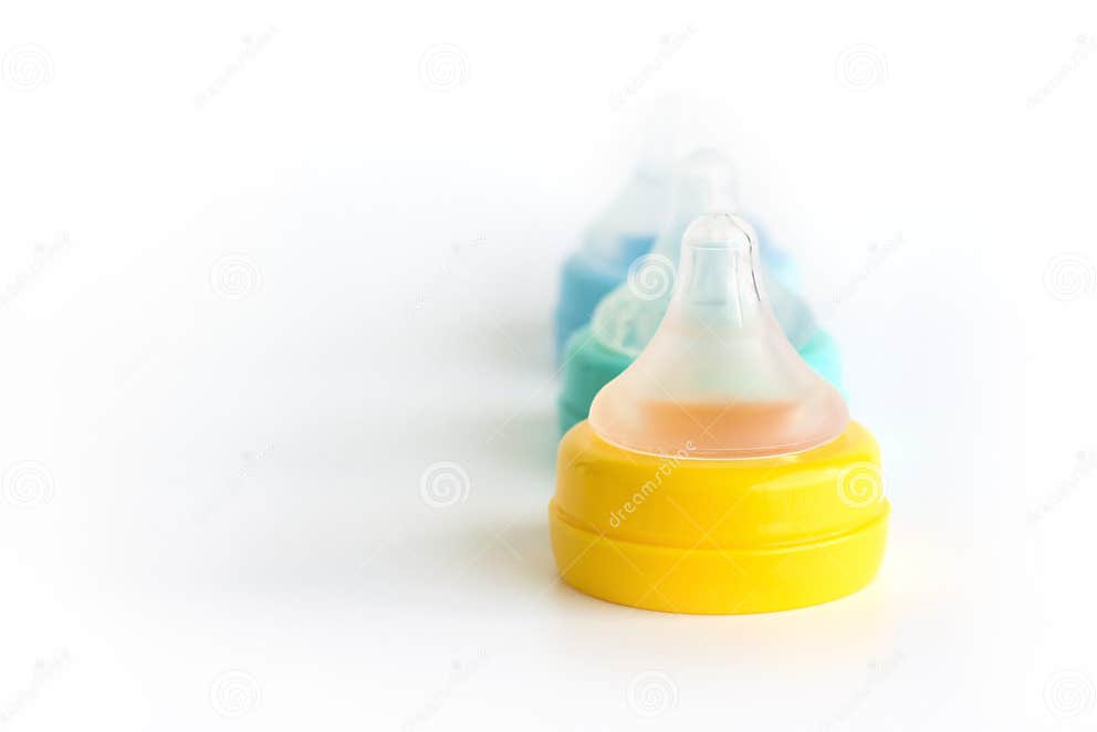 Baby Pacifier on White Background Stock Photo - Image of happiness ...