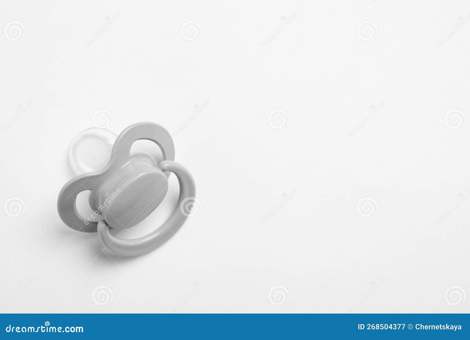 Baby Pacifier on White Background, Space for Text Stock Image - Image ...