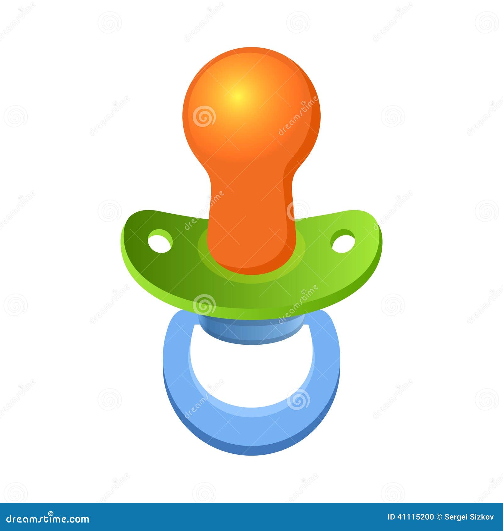 Baby Pacifier On White Background. Stock Vector - Image: 41115200