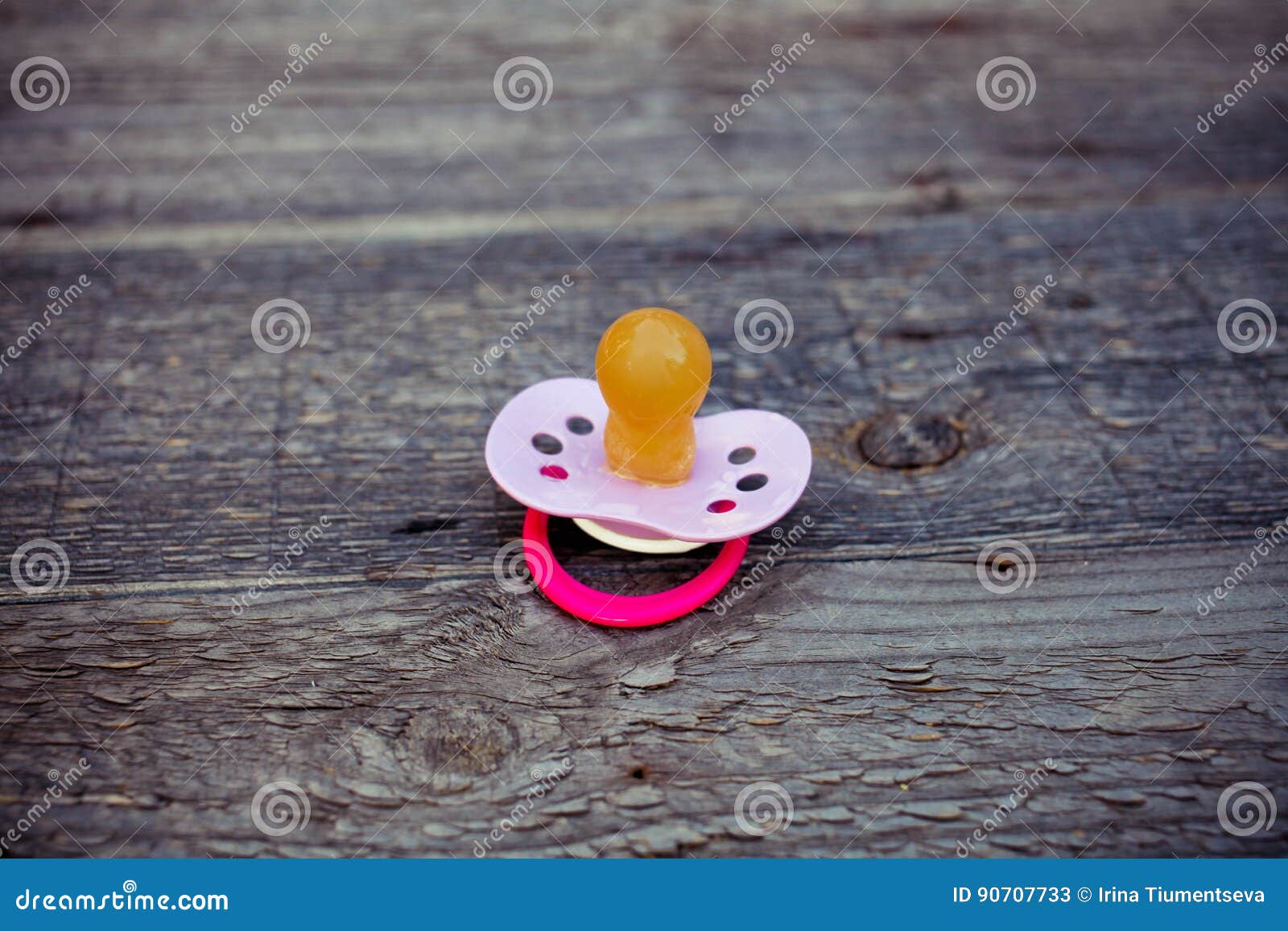Baby Pacifier on Wooden Background Stock Image - Image of little, mouth ...