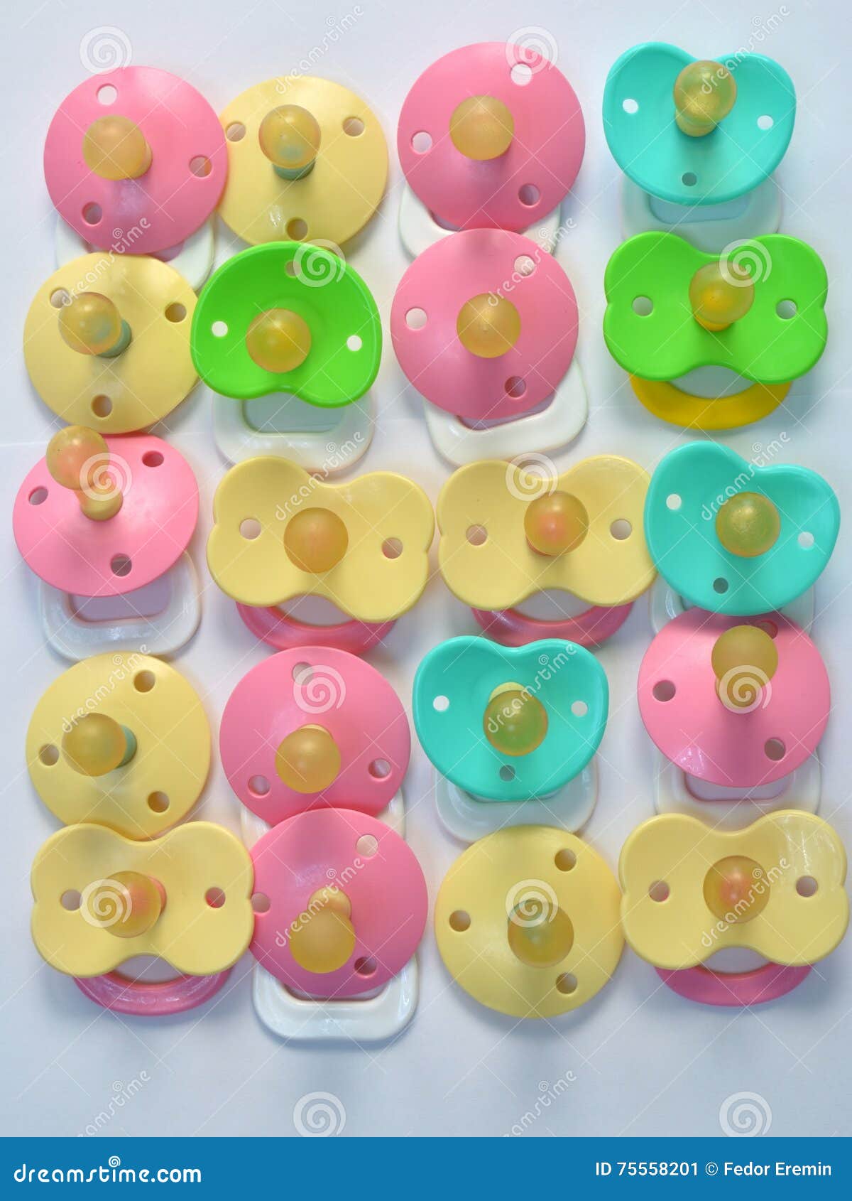 Baby pacifiers. stock image. Image of cradle, bottle - 75558201