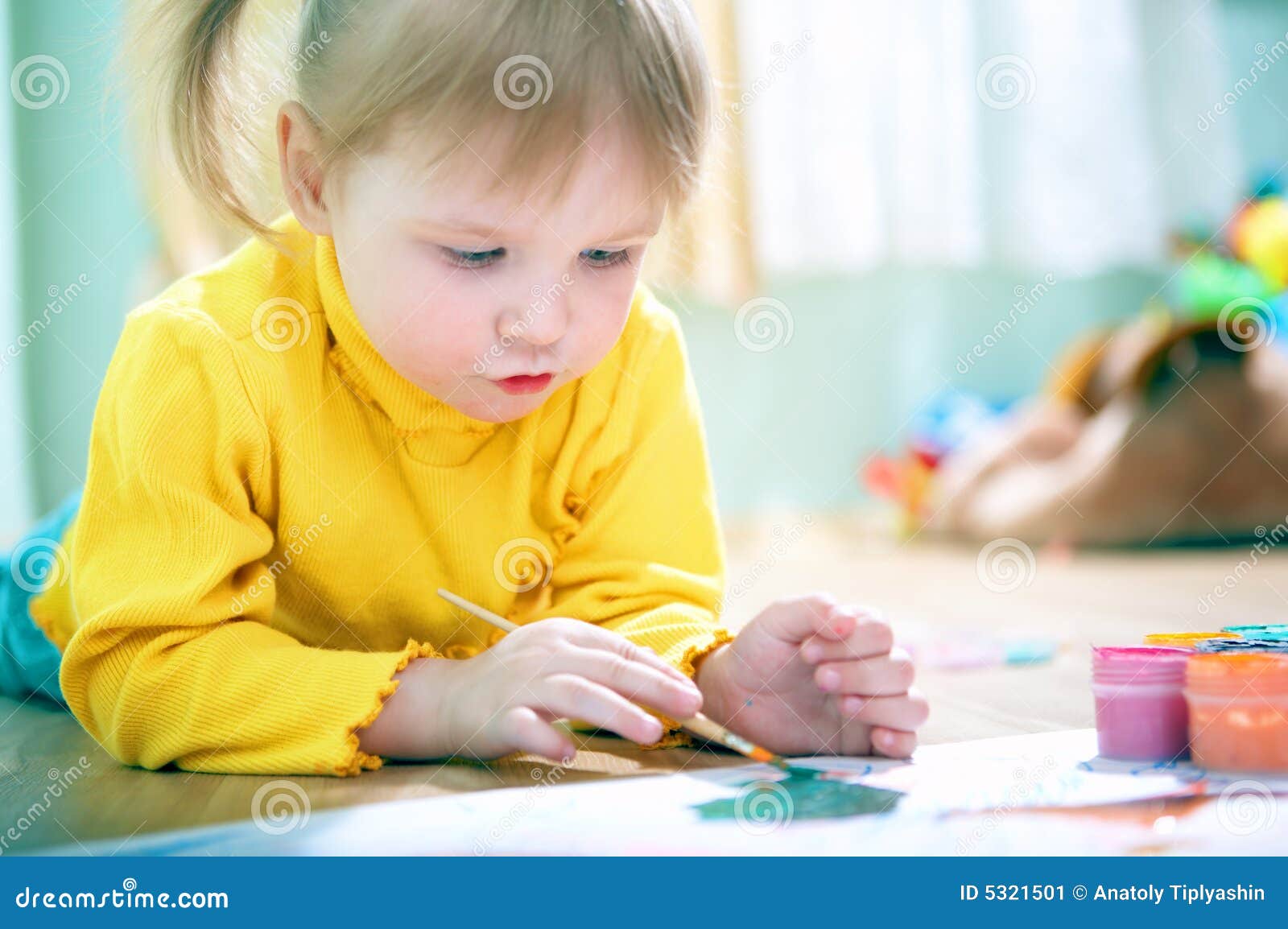 Baby paint stock image. Image of infant, hand, child, bright - 5321501