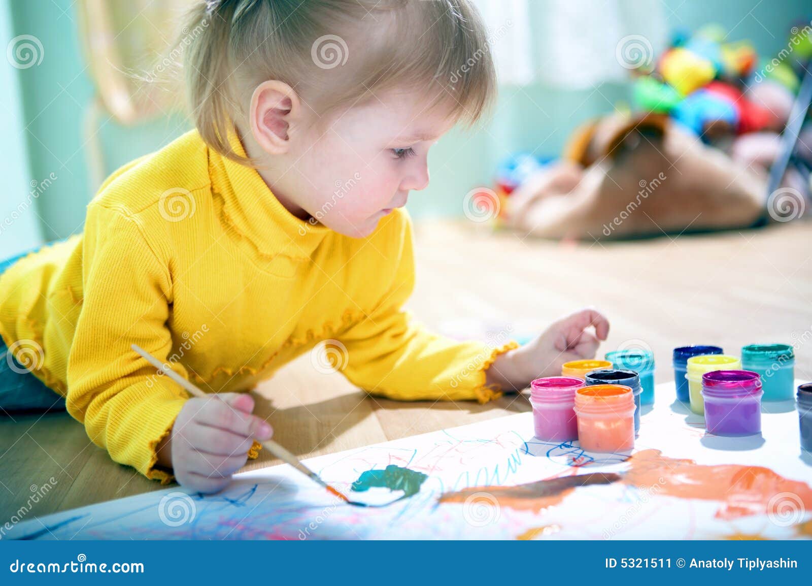 Baby paint stock image. Image of young, color, pretty - 5321511