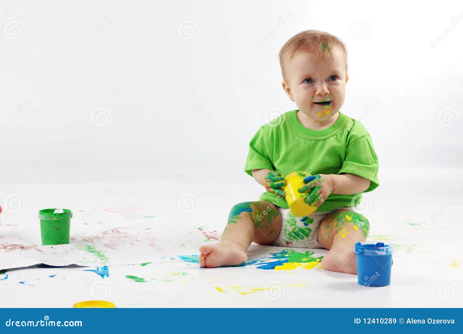 Baby painter stock image. Image of healthy, babies, infant - 12410289