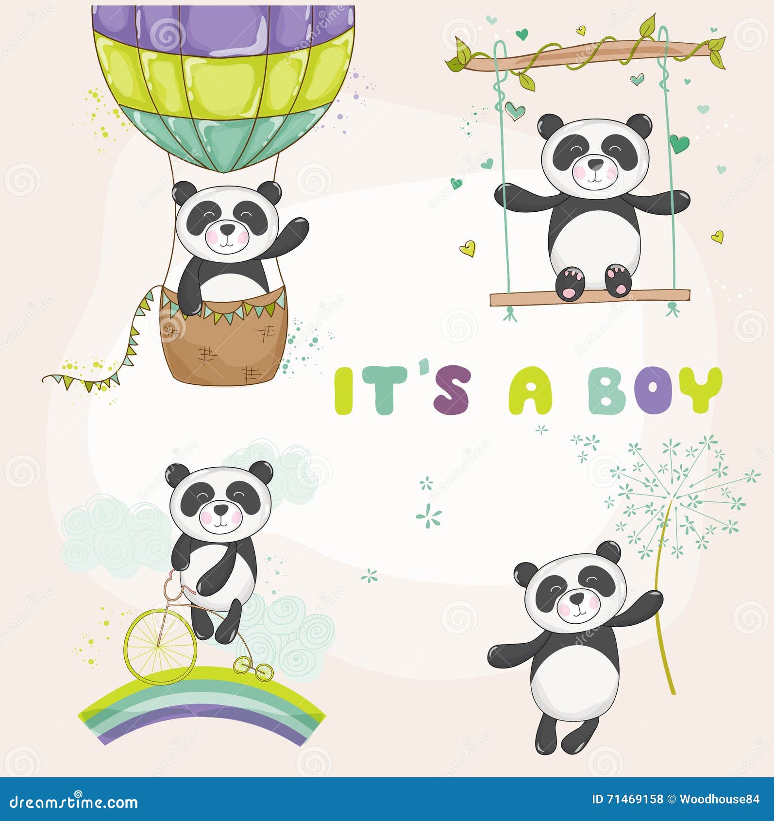 Panda Shower In Japanese Onsen Hot Spring Cartoon Illustration ...