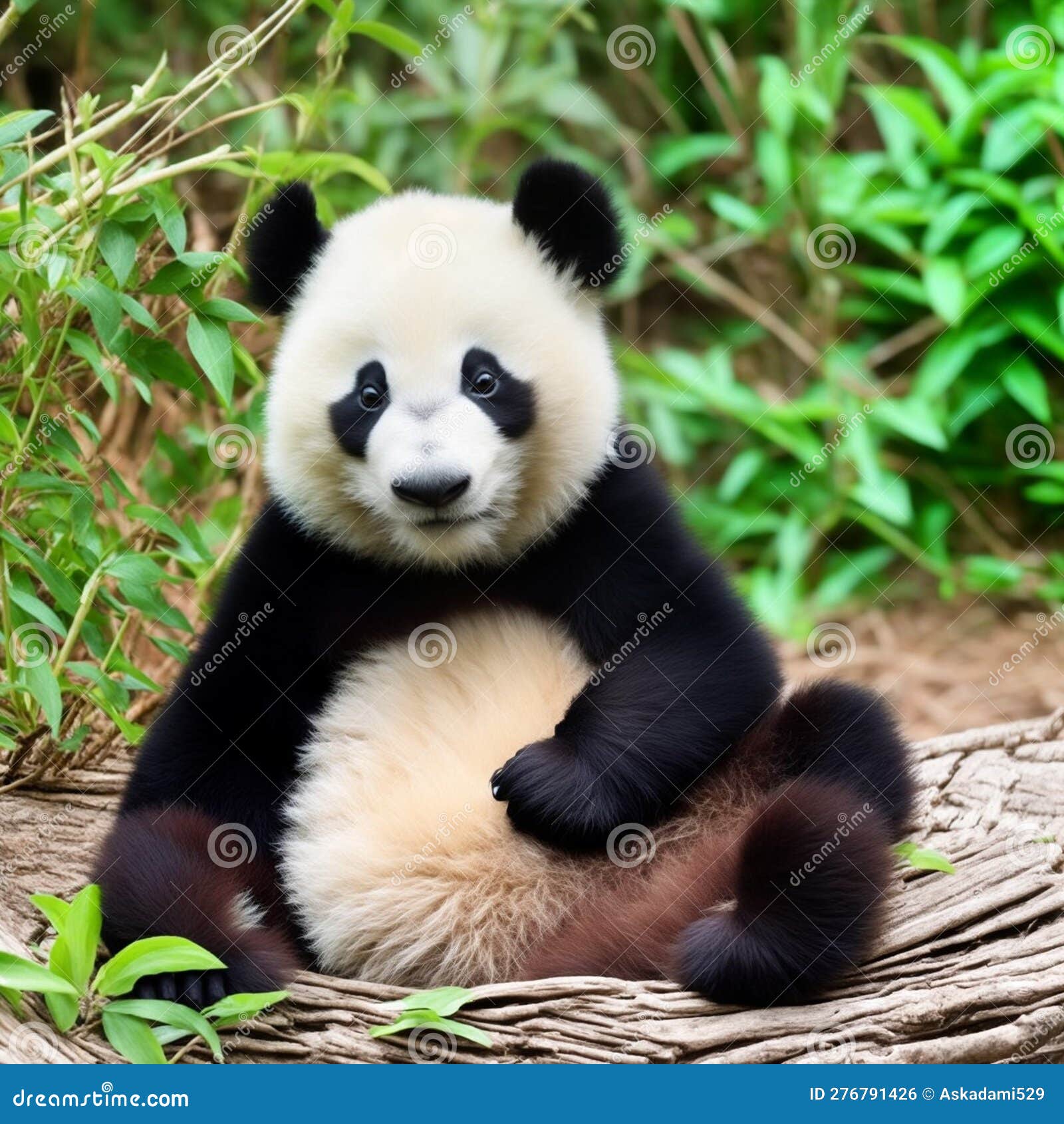 Baby panda sitting stock illustration. Illustration of squirrel - 276791426