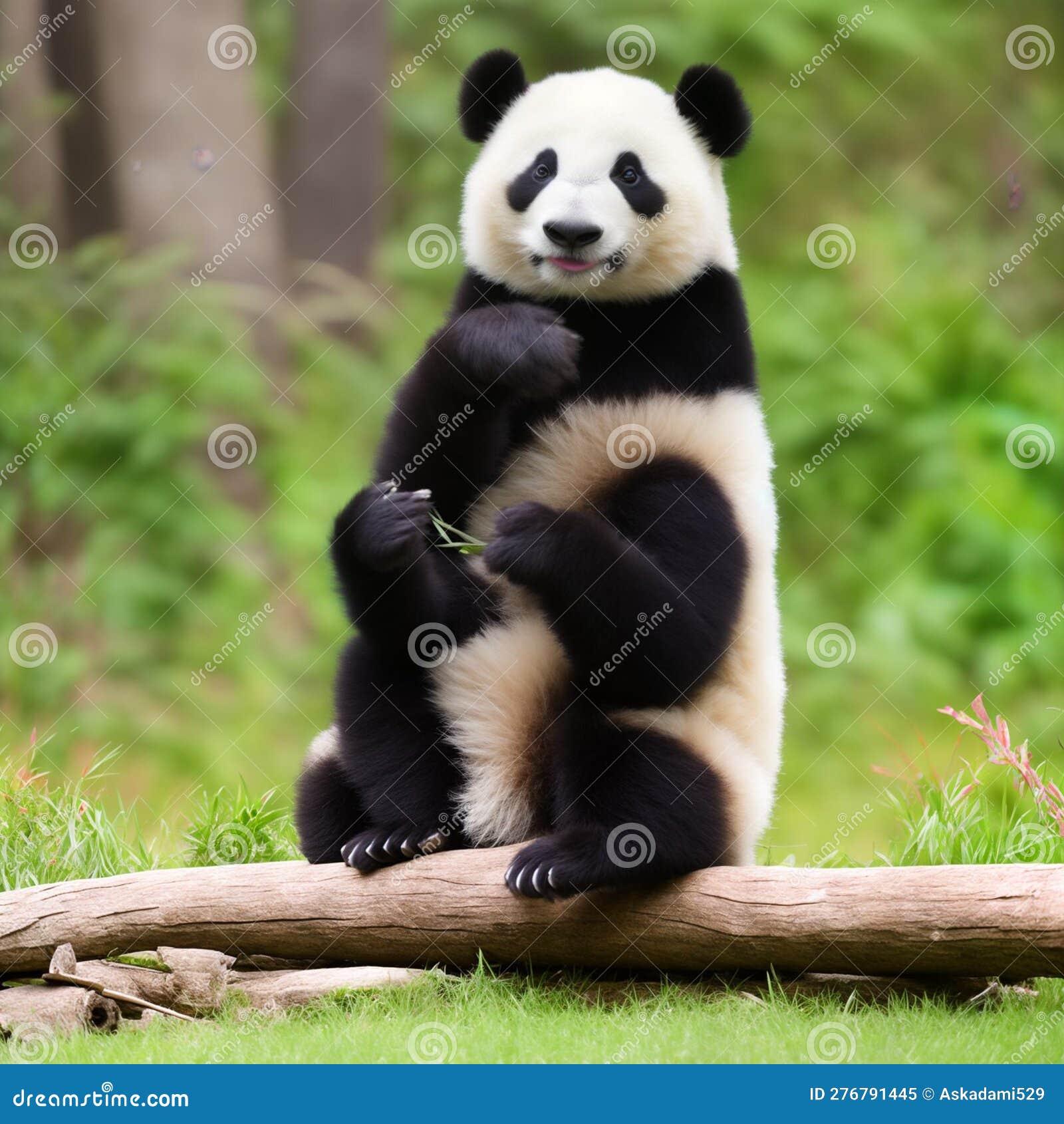 Baby panda sitting stock illustration. Illustration of sitting - 276791445