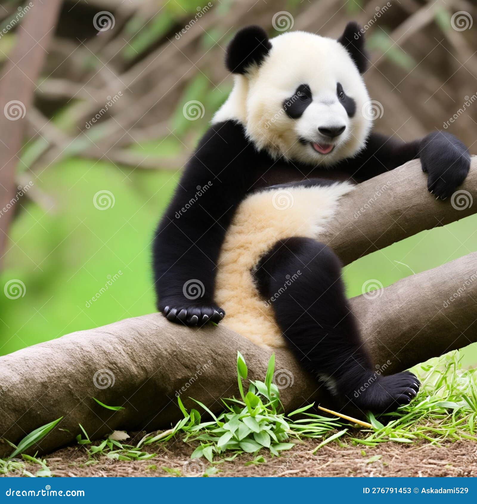 Baby panda sitting stock illustration. Illustration of monkey - 276791453