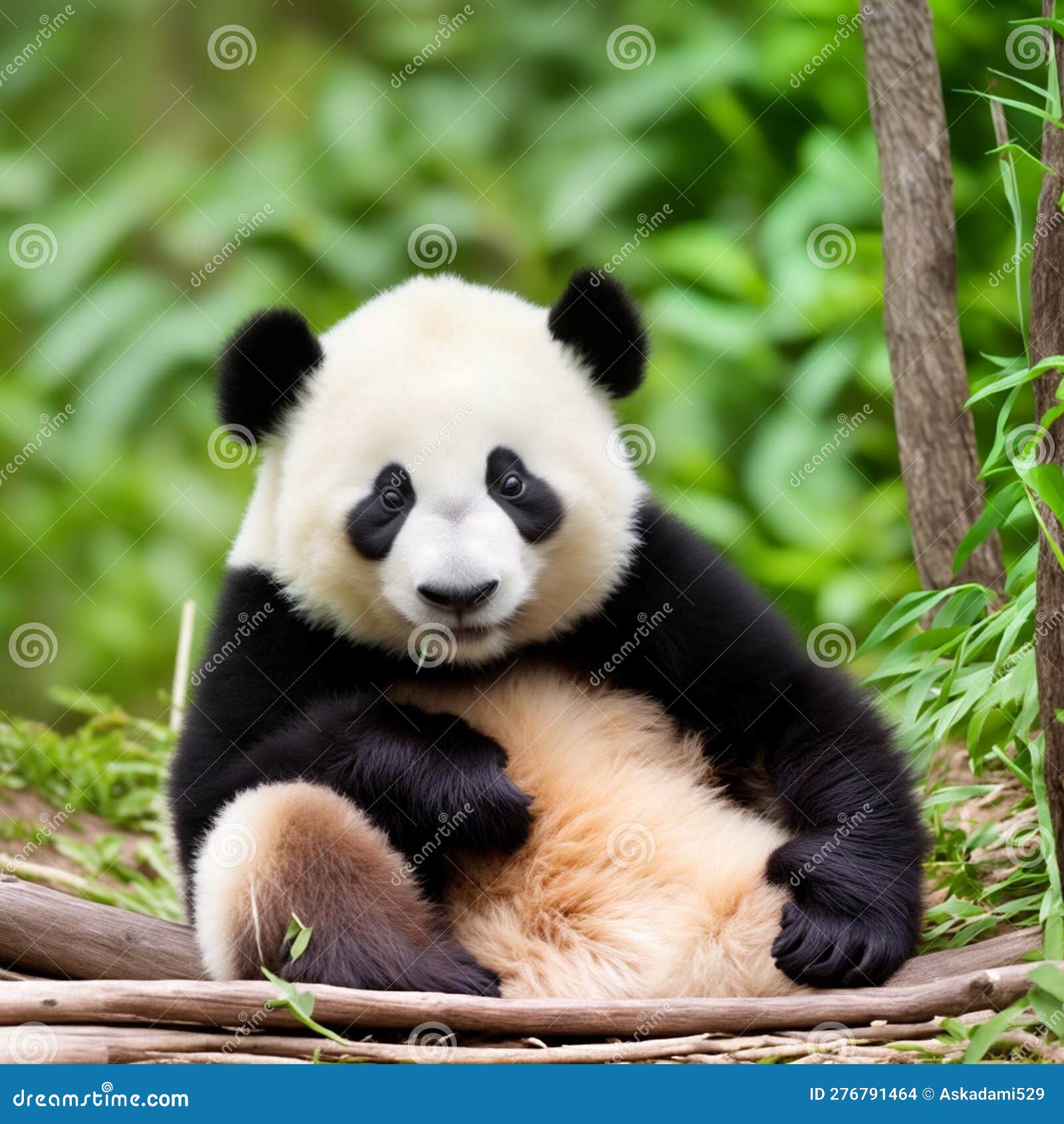 Baby panda sitting stock illustration. Illustration of baby - 276791464