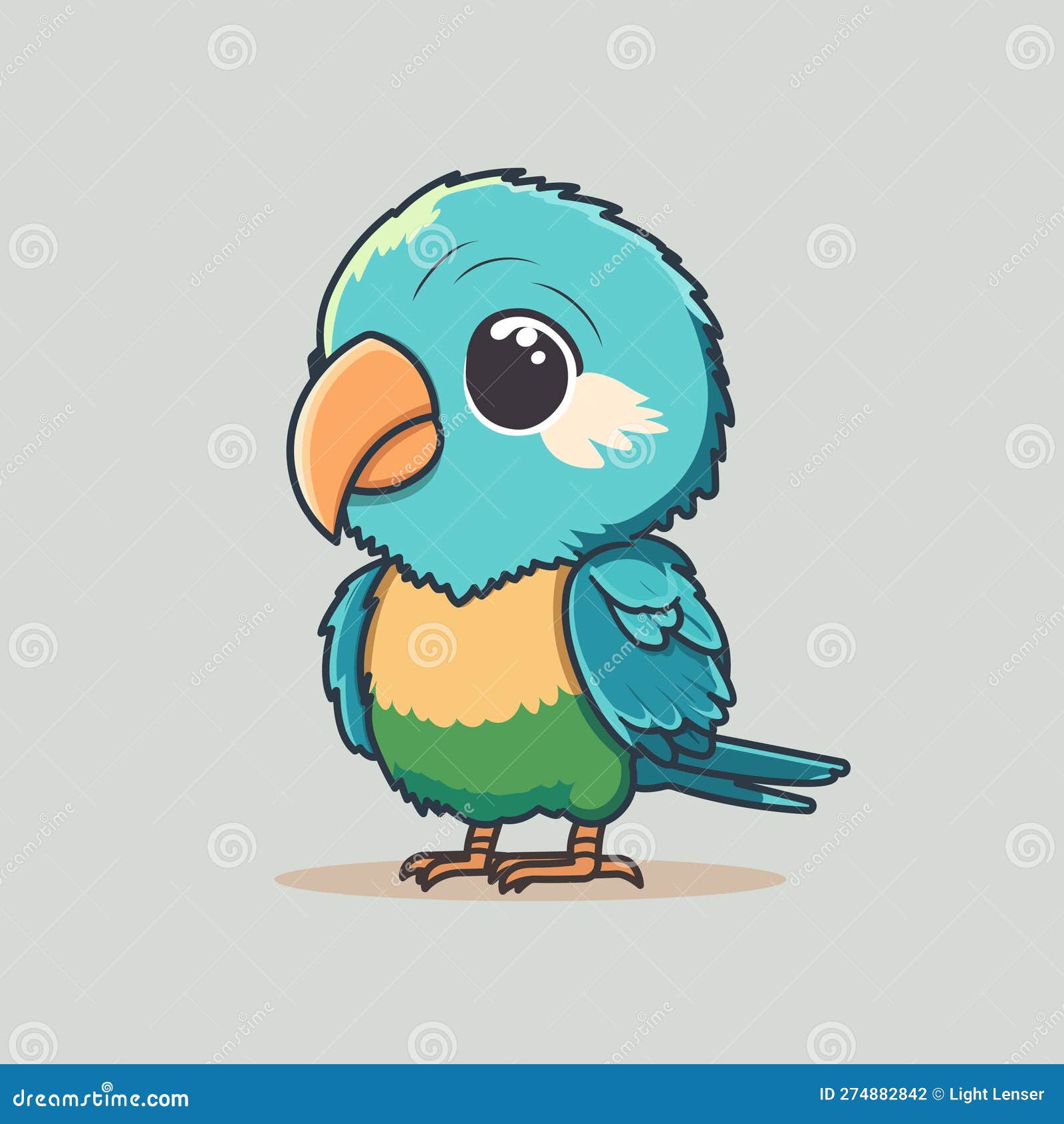 Baby parrot stock vector. Illustration of cartoon, beak - 274882842