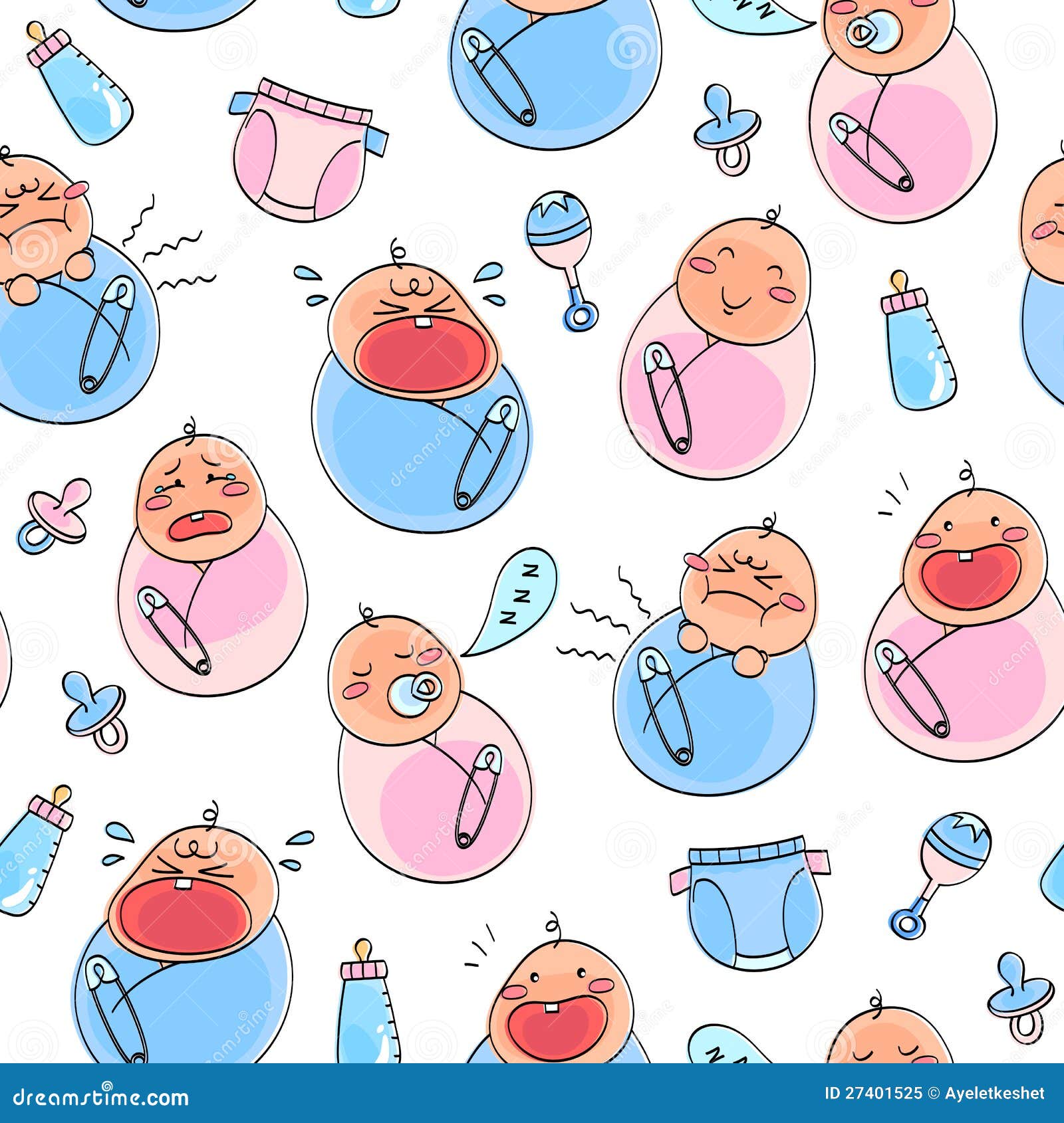 Baby pattern stock vector. Illustration of cute, comics - 27401525