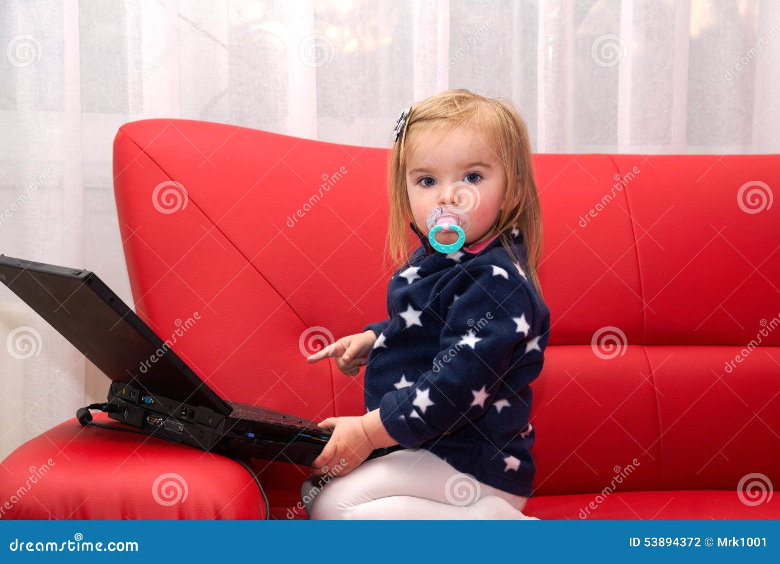 Baby pc stock photo. Image of couch, game, female, black - 53894372