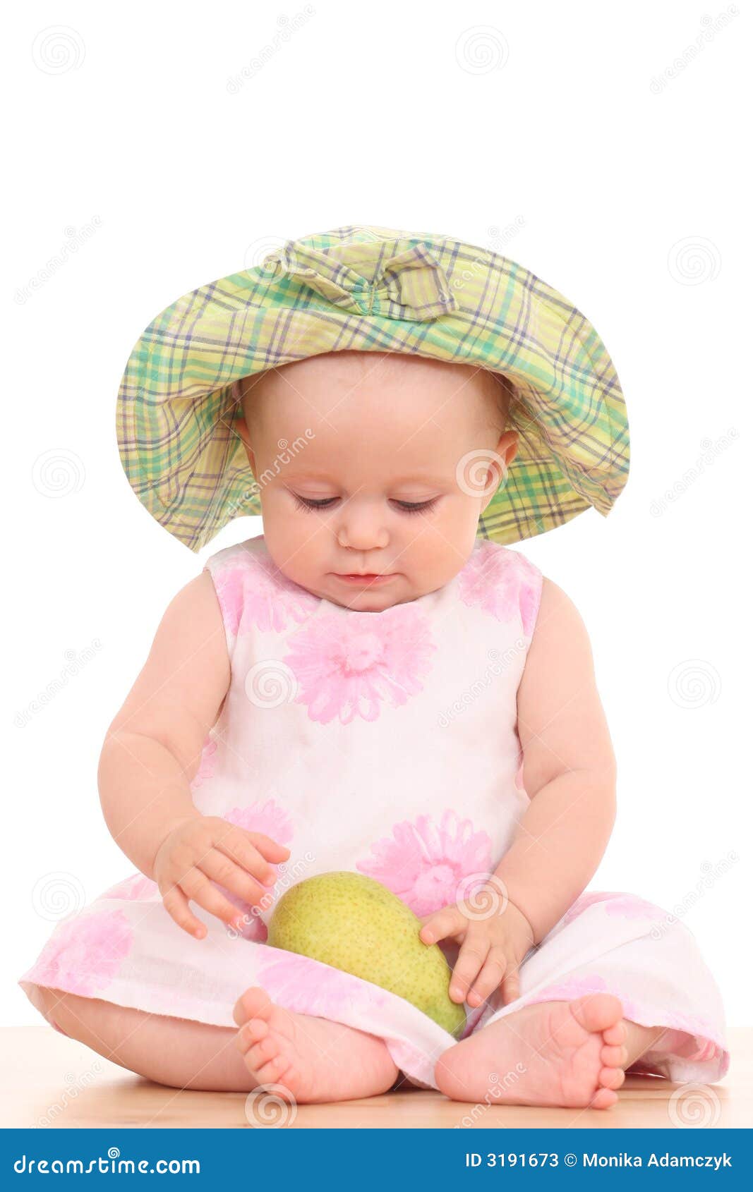Baby and pear stock image. Image of girl, cheerful, fruit - 3191673