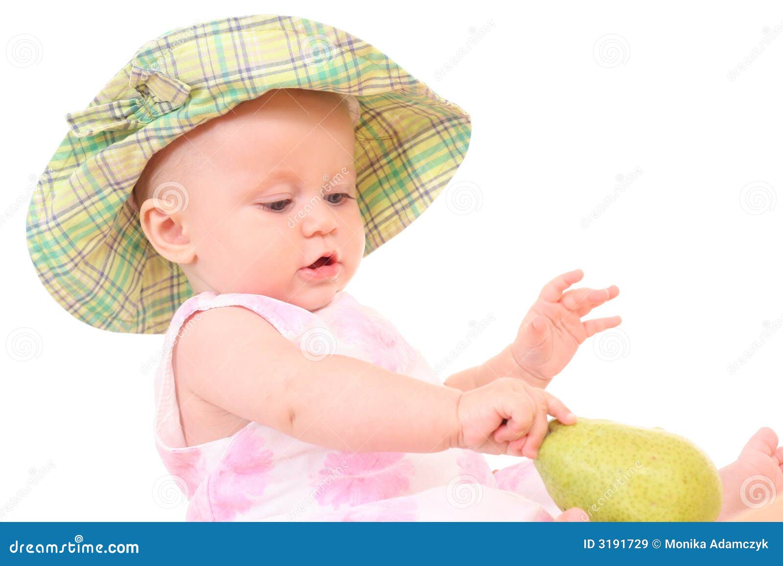Baby and pear stock image. Image of eyes, portrait, childhood - 3191729