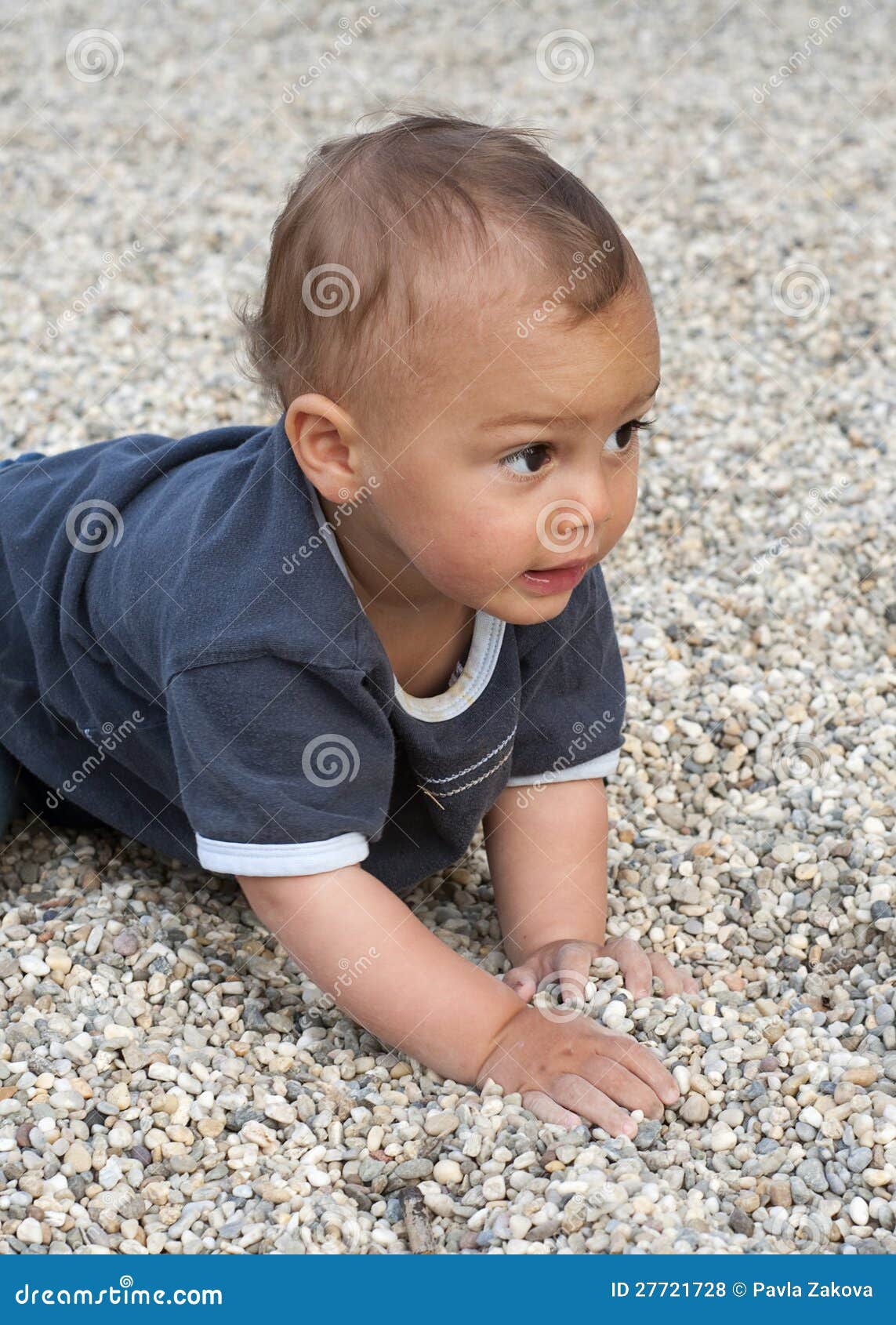 Baby in pebbles stock photo. Image of blue, stones, enjoy - 27721728