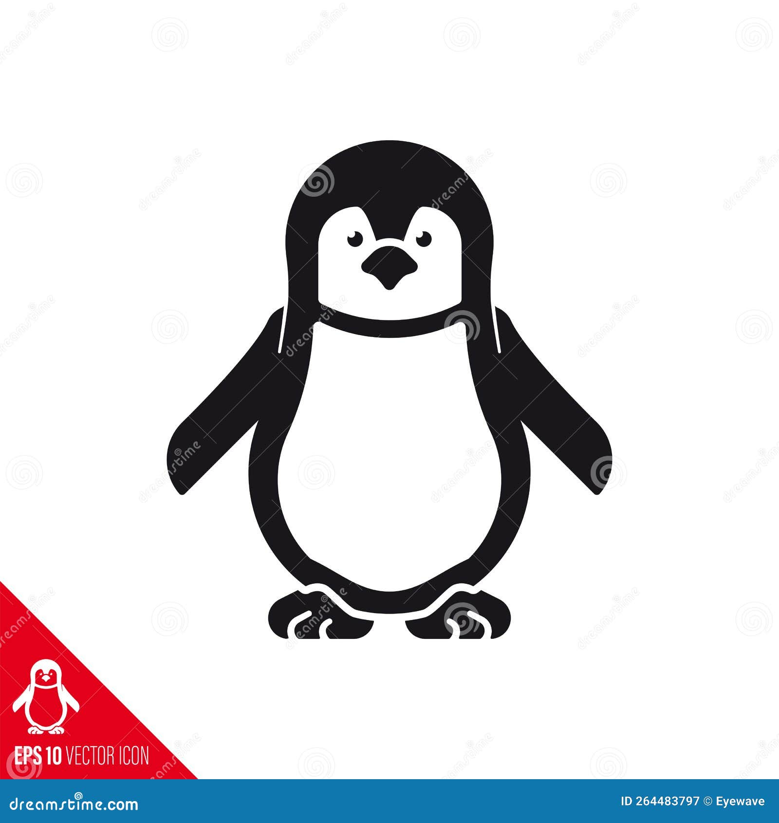 Baby Penguin vector icon stock vector. Illustration of cuteness - 264483797