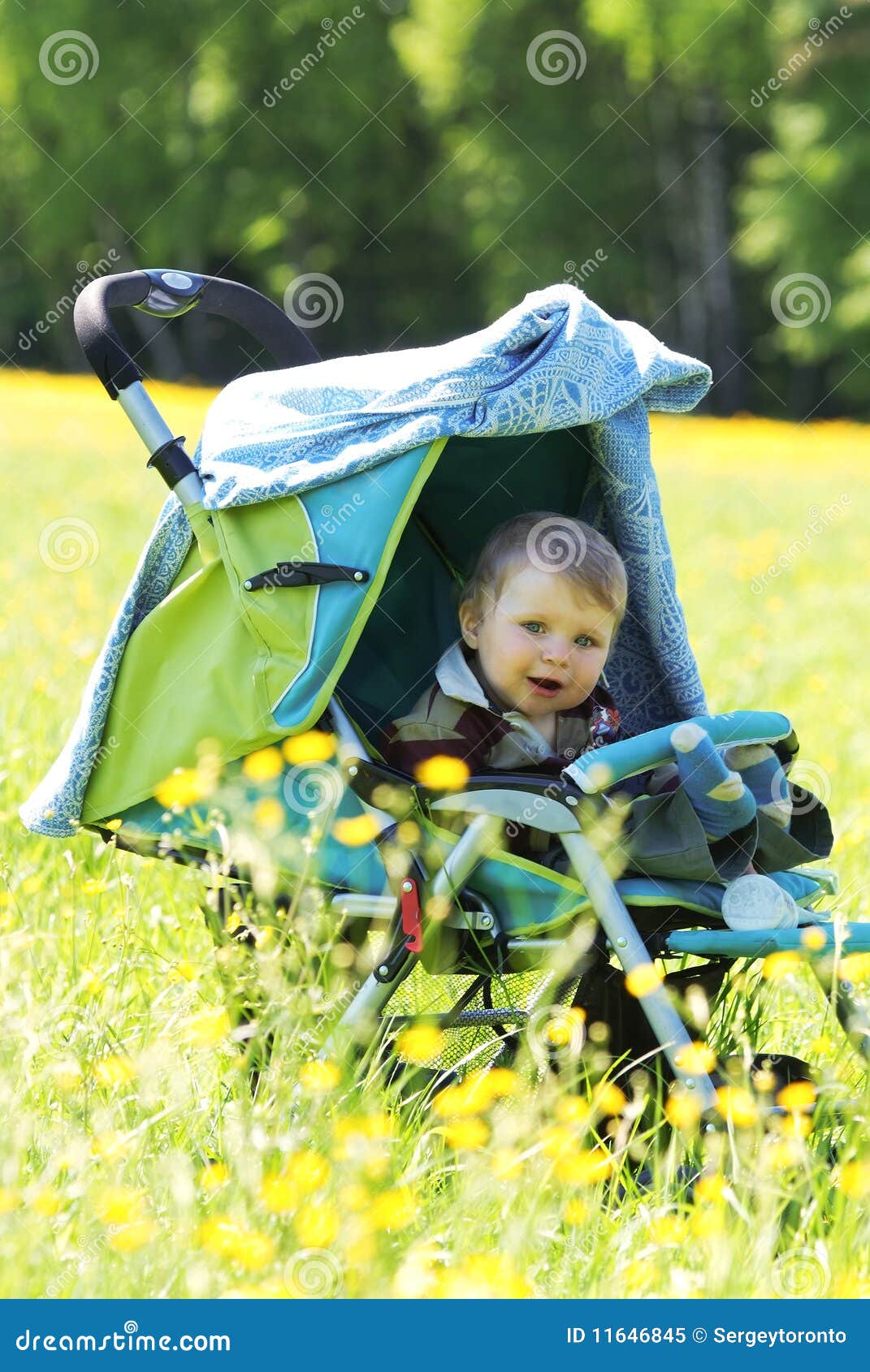Baby in perambulator stock image. Image of eyes, carriage - 11646845
