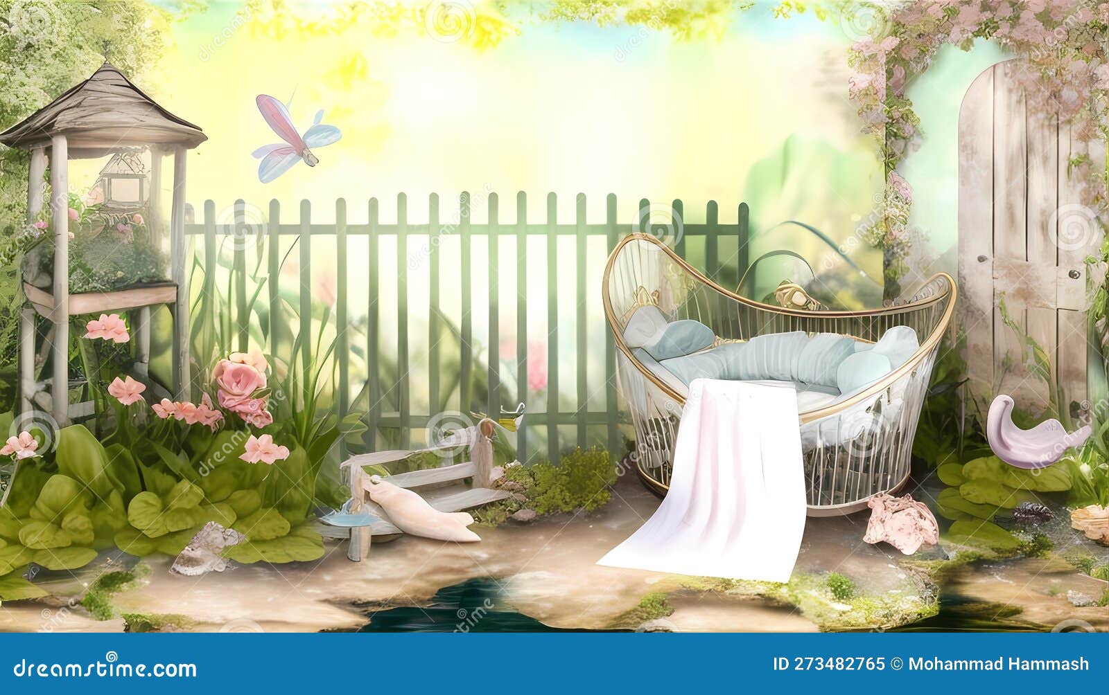 Baby Photoshoot Backdrop, Made with Generative AI Stock Illustration ...