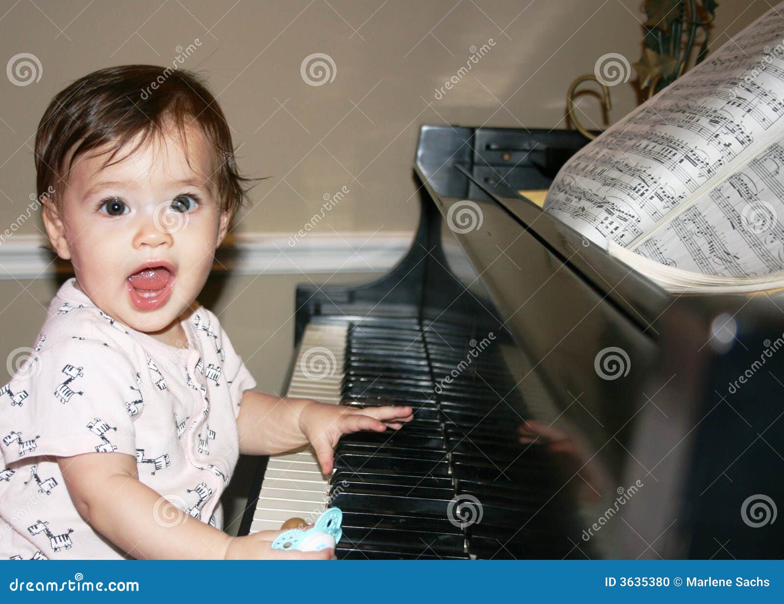 Baby on Piano stock photo. Image of keys, playing, infant - 3635380