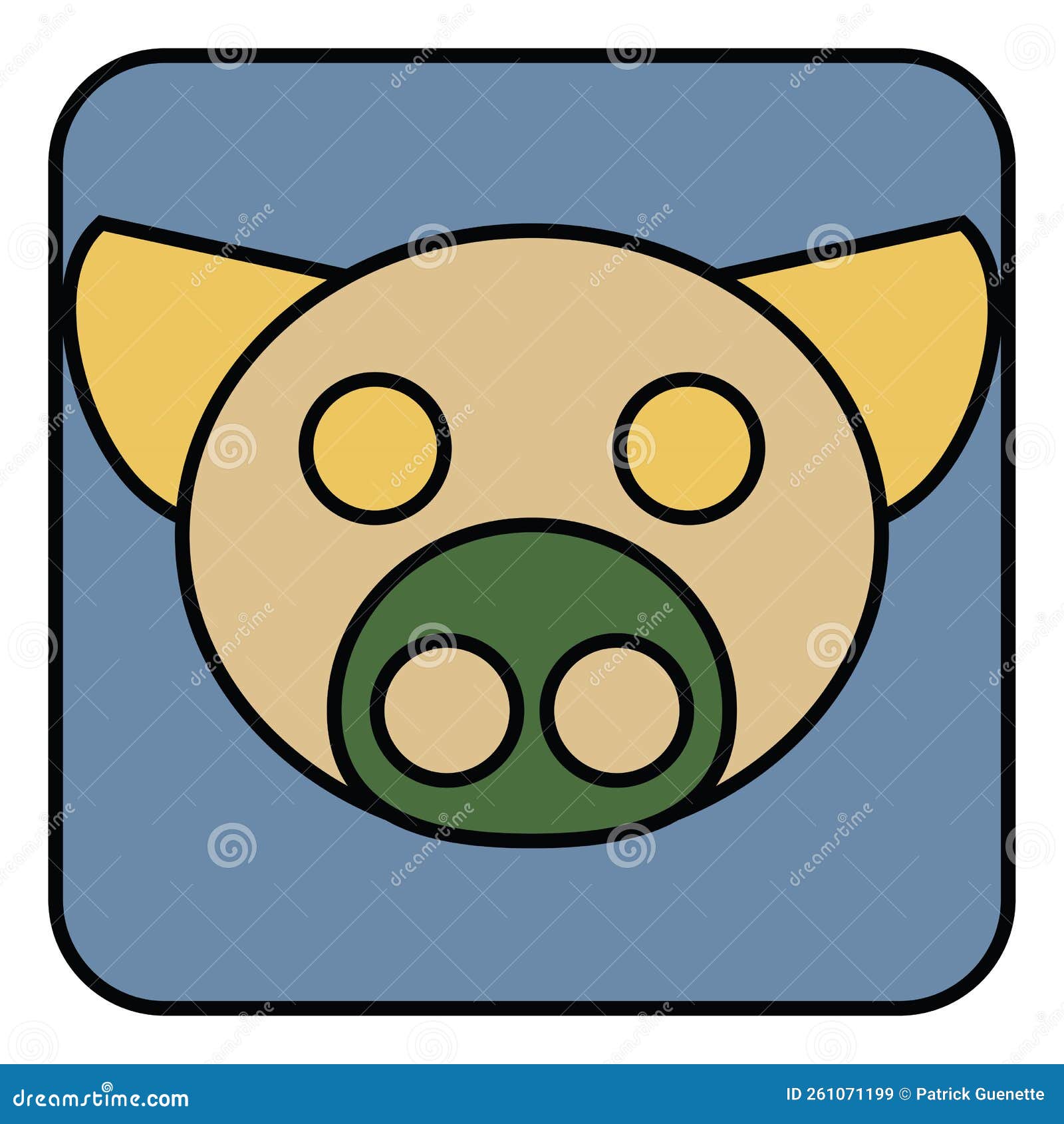 Baby pig, icon stock vector. Illustration of design - 261071199