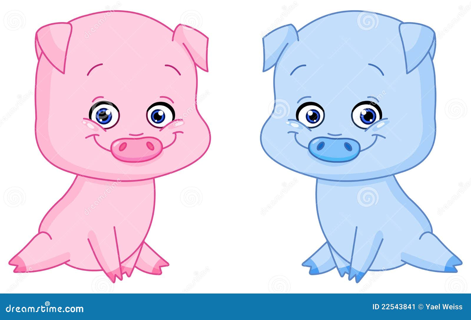 Two Baby Pigs On Background Cartoon Vector | CartoonDealer.com #22417901