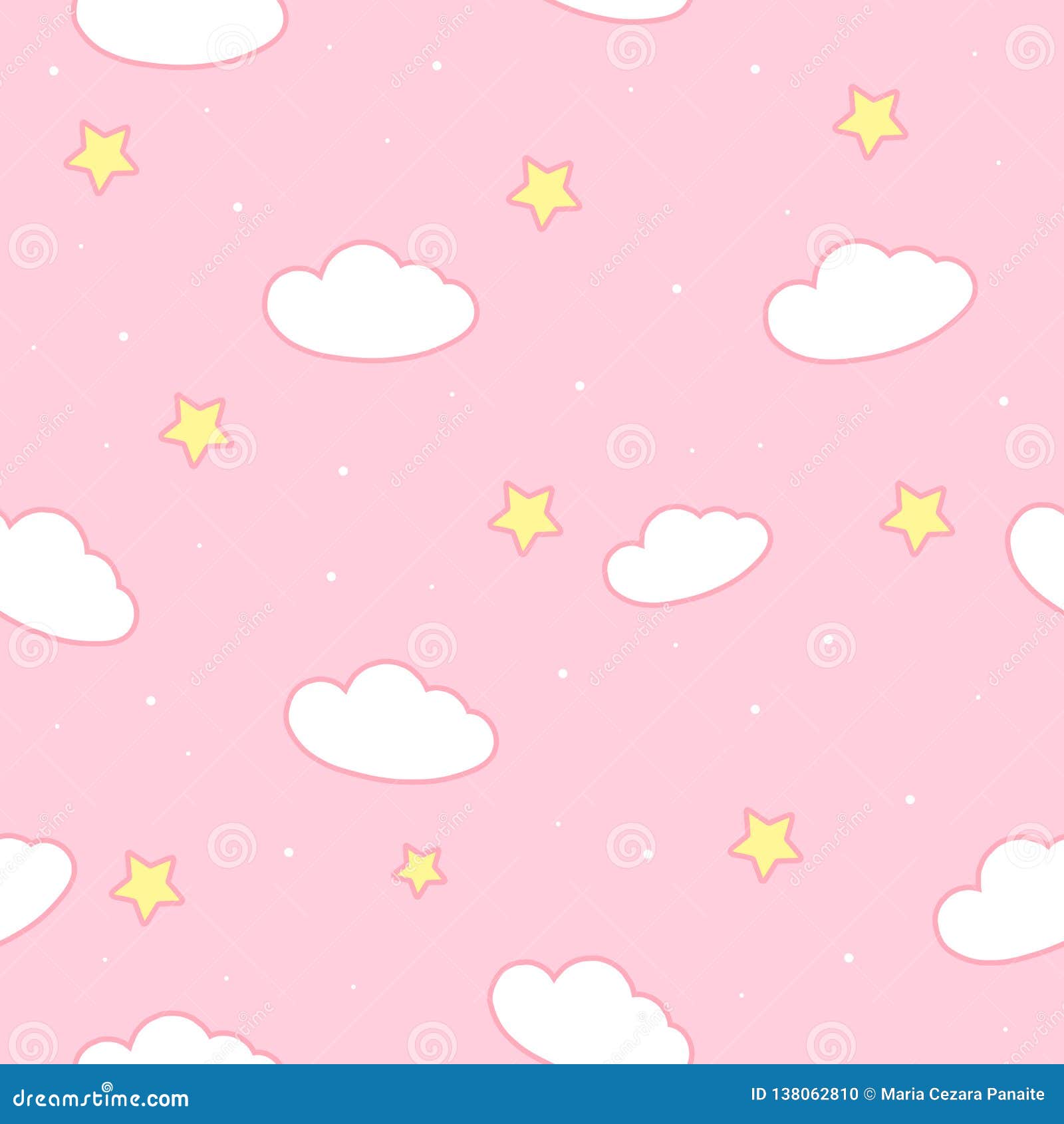Baby Pink Adorable Seamless Pattern Stock Vector - Illustration of ...