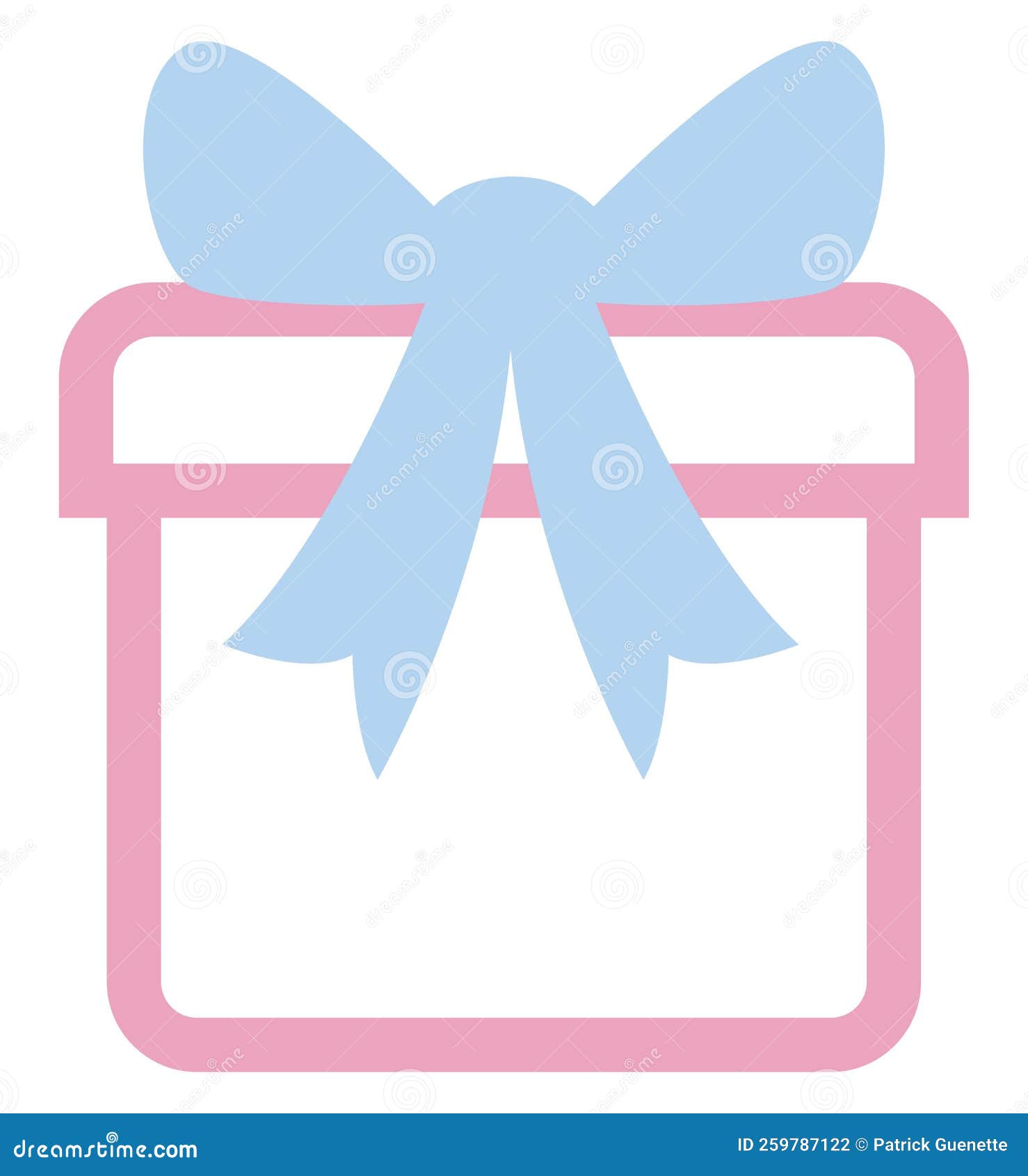 Baby Pink Present with Blue Bow, Icon Stock Vector - Illustration of ...
