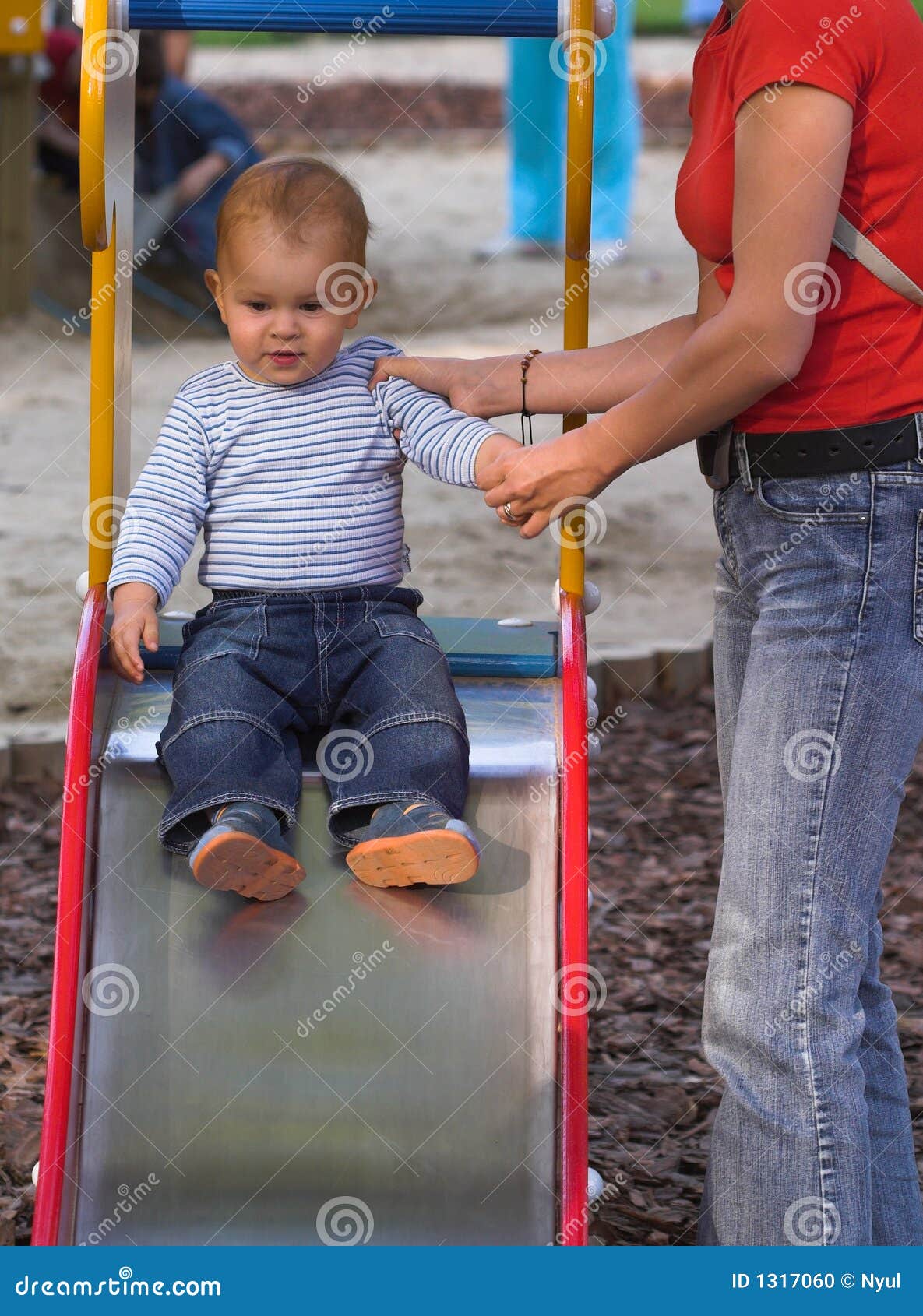 Baby on the playground stock photo. Image of cute, enjoy - 1317060