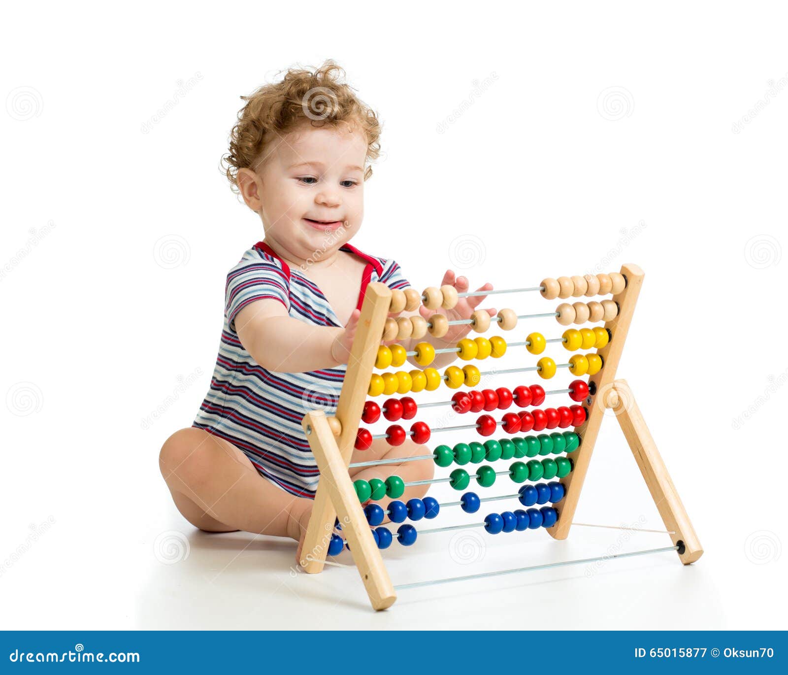 Baby Playing with Abacus Toy. Concept of Early Stock Image - Image of ...