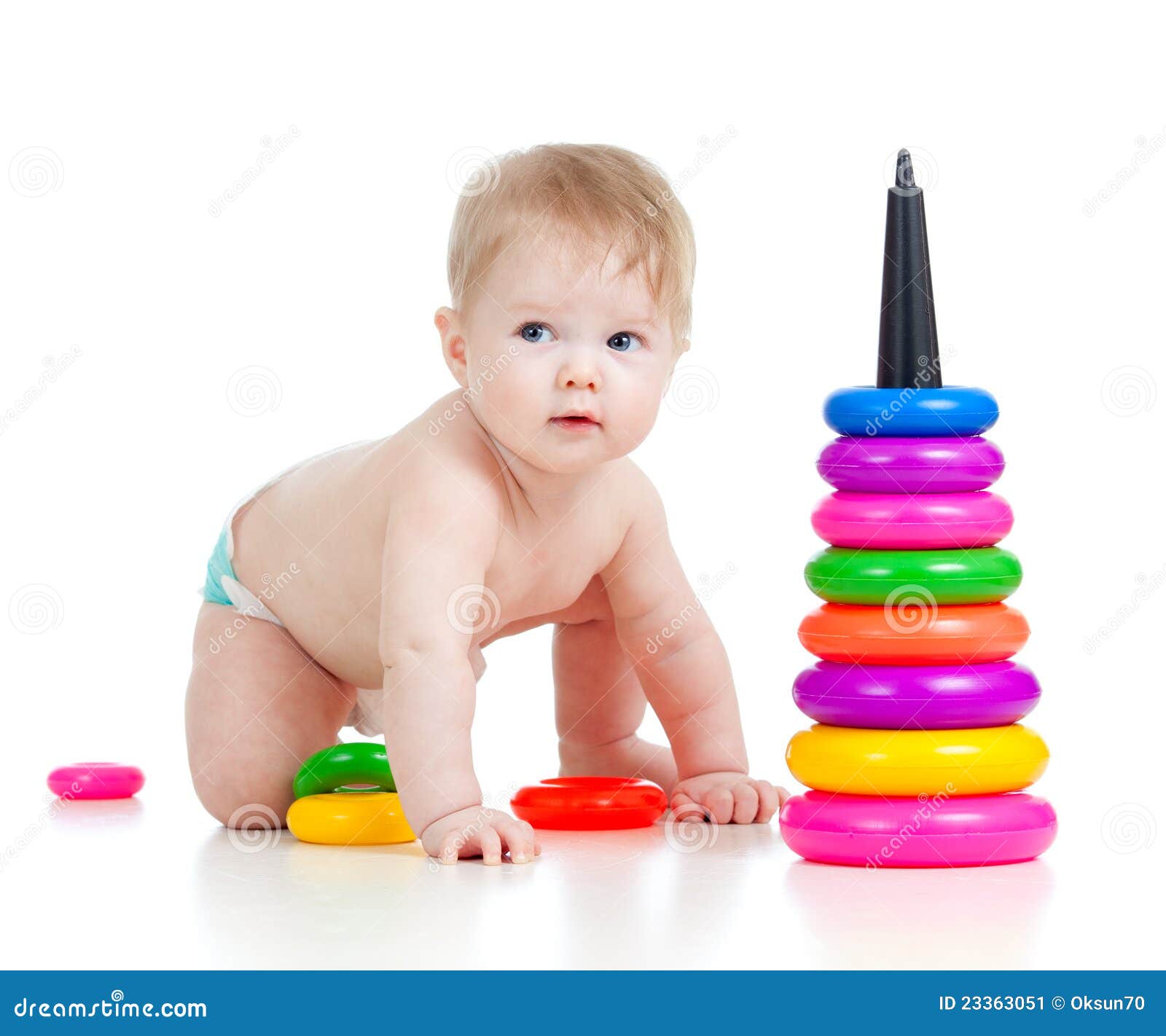 Baby Playing with Color Developmental Toy Stock Image - Image of ...