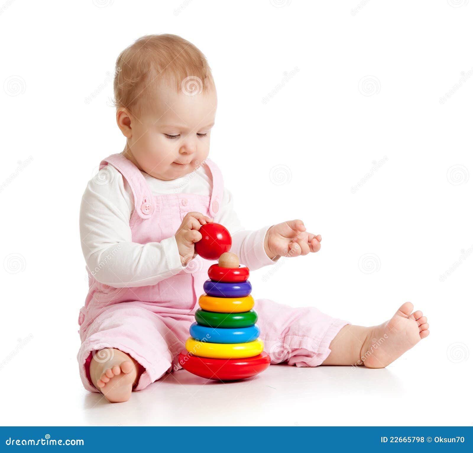 Baby Playing with Color Toy Stock Photo - Image of childhood, play ...