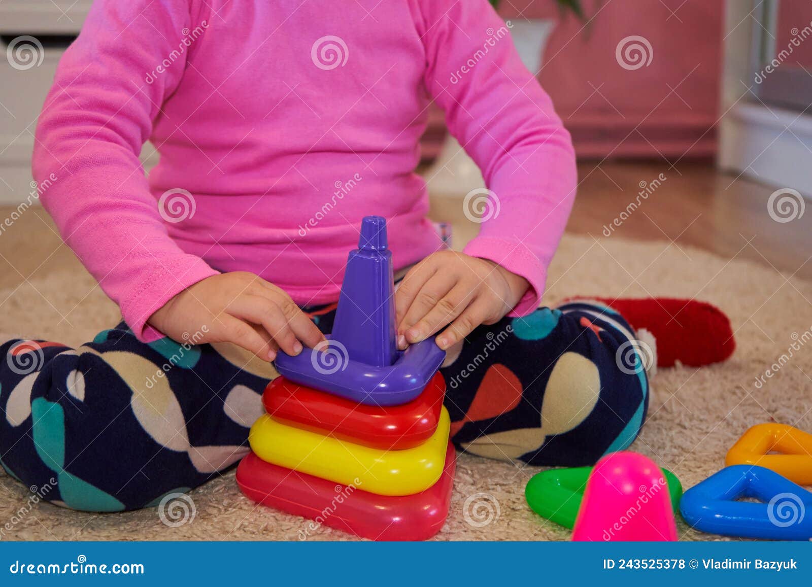 Baby Playing with Colorful Pyramid,development and Thinking of the ...