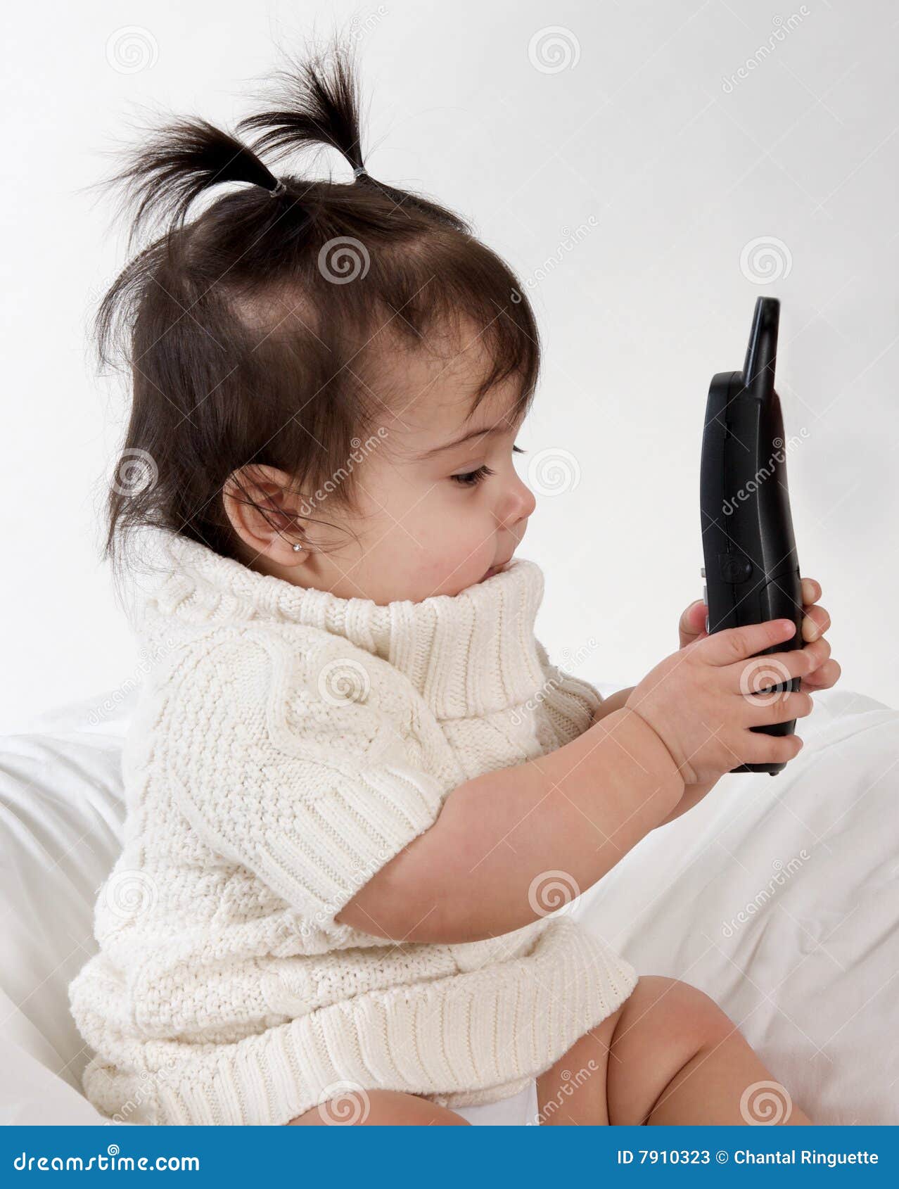 Baby Playing with Cordless Phone Stock Image - Image of sweet, young ...