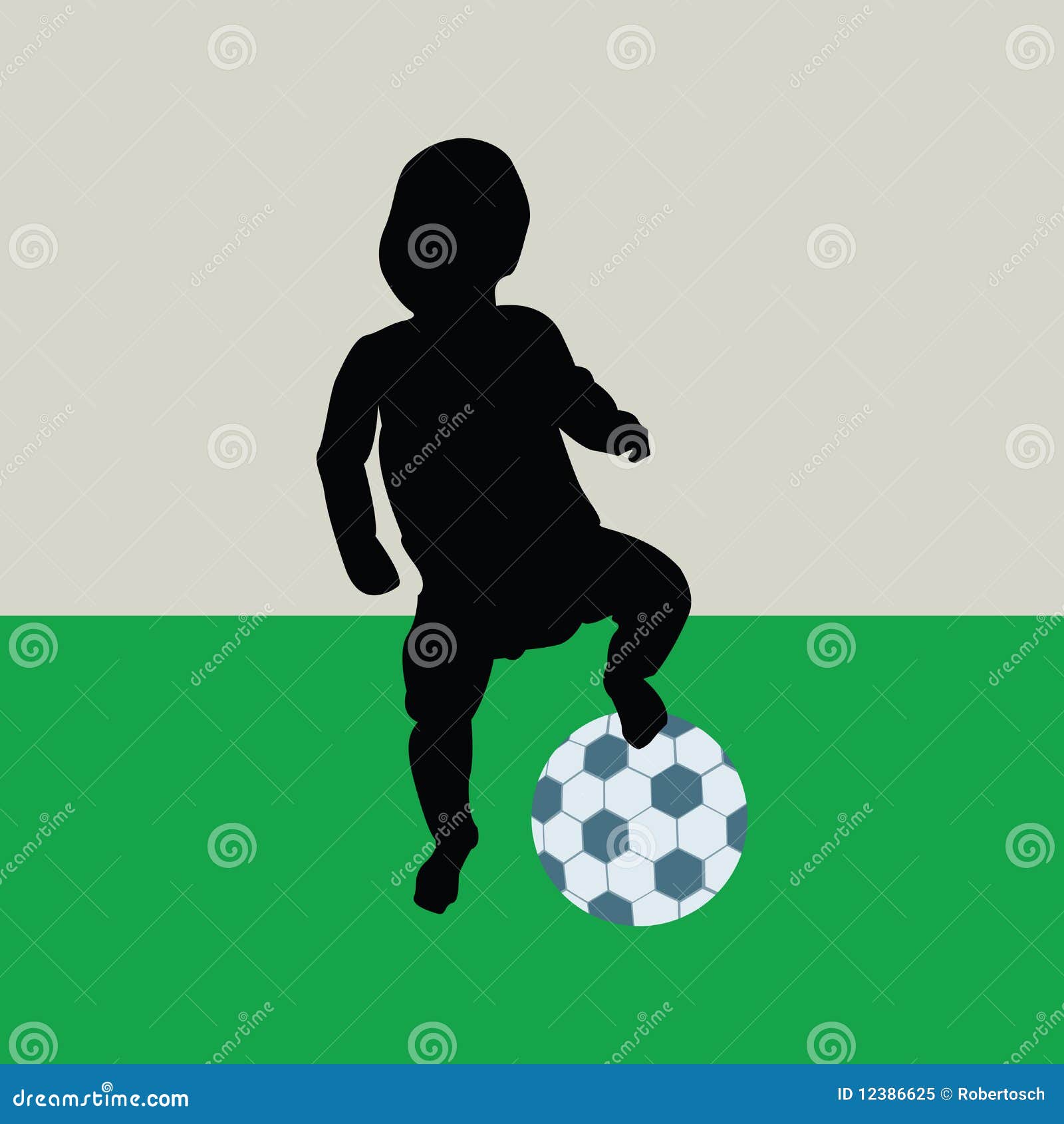 Baby playing football stock vector. Illustration of intense - 12386625