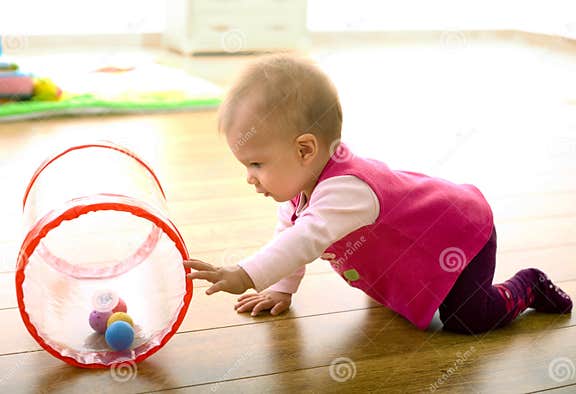 Baby playing at home stock image. Image of enjoyment, baby - 7156675