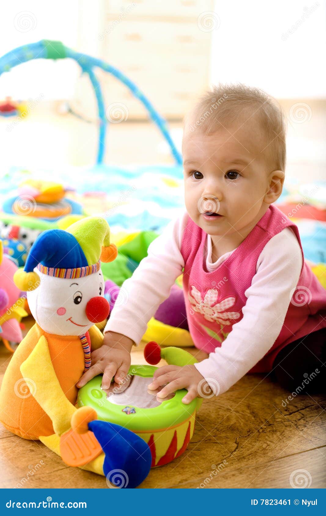 Baby playing at home stock image. Image of family, children - 7823461