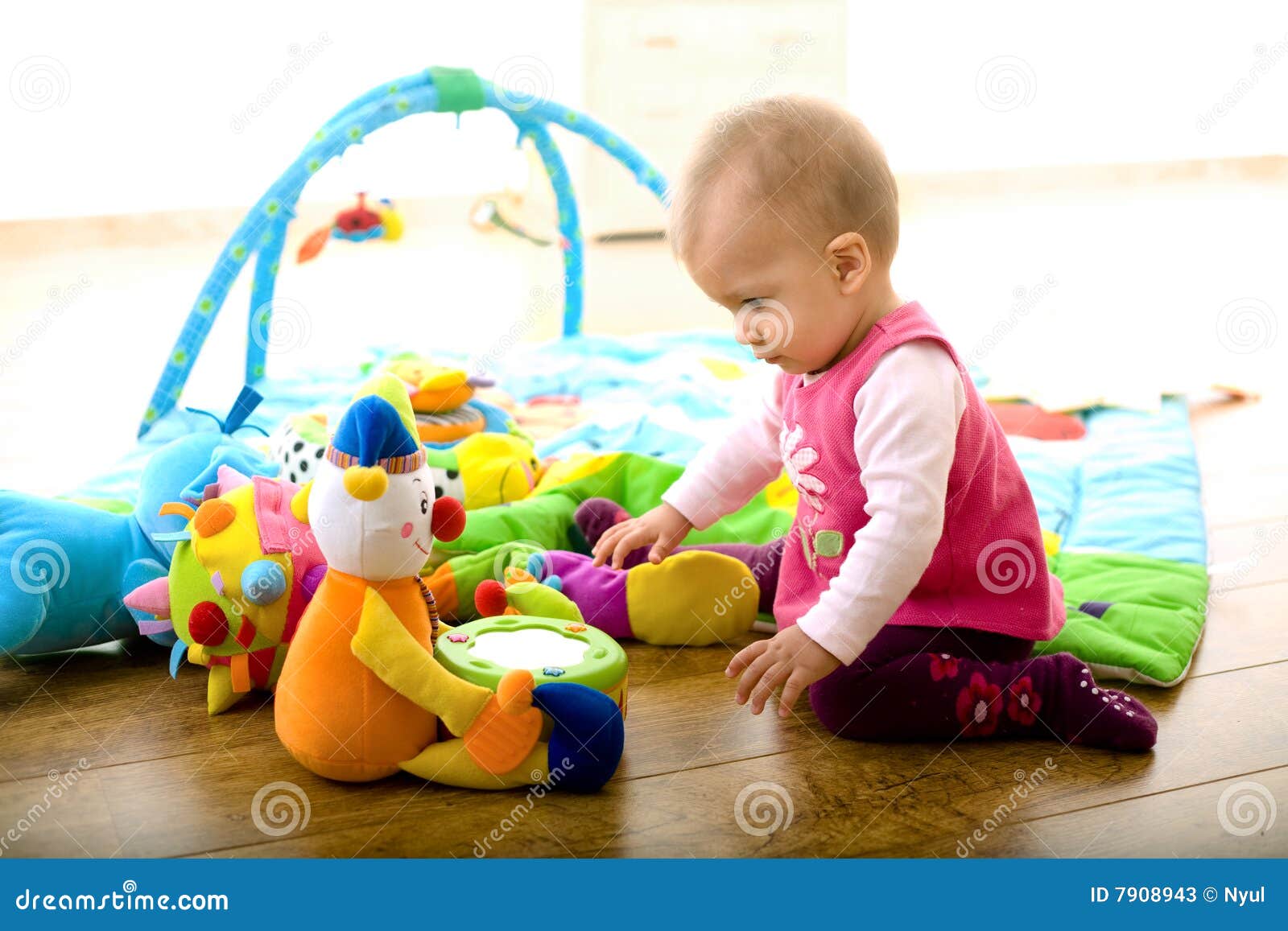 Baby playing at home stock image. Image of girl, enjoy - 7908943