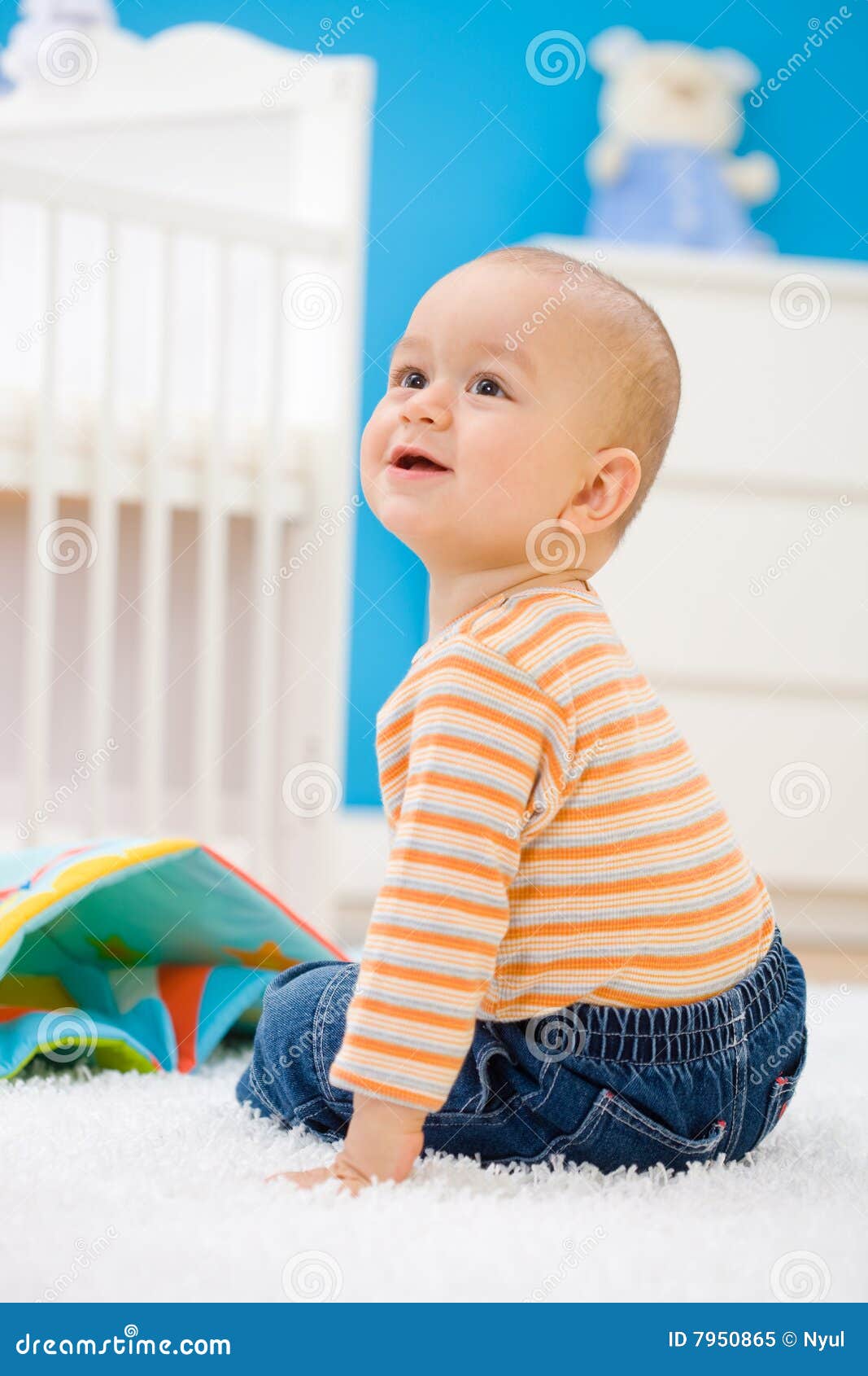 Baby playing at home stock image. Image of felicity, caucasian - 7950865