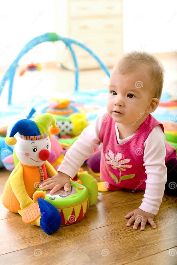 Baby playing at home stock photo. Image of female, adorable - 8260756