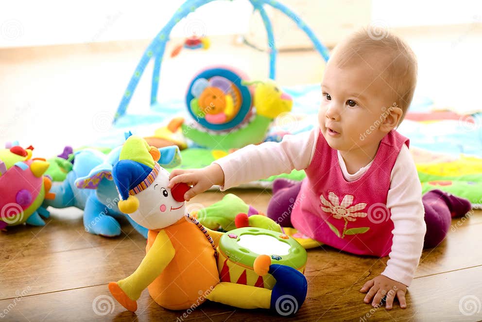 Baby playing at home stock image. Image of felicity, cuddly - 8260785