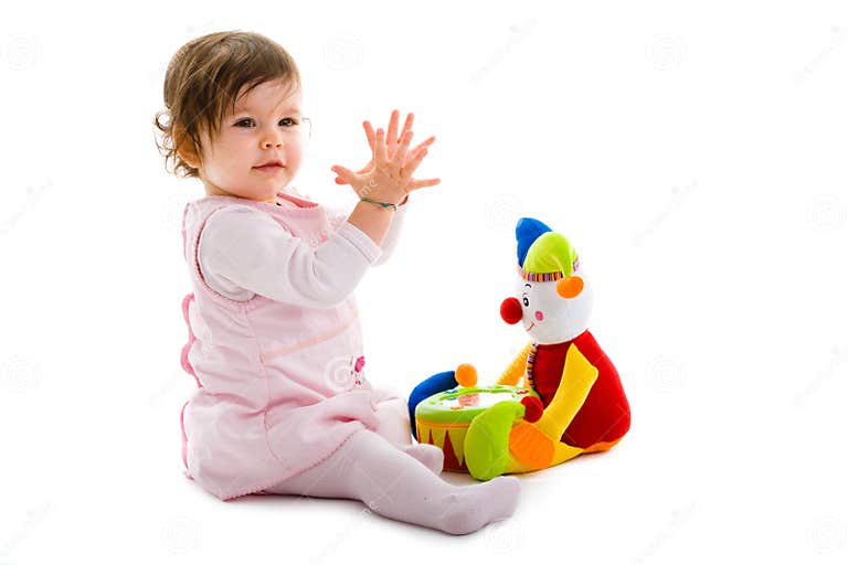 Baby playing isolated stock photo. Image of cute, baby - 8365642
