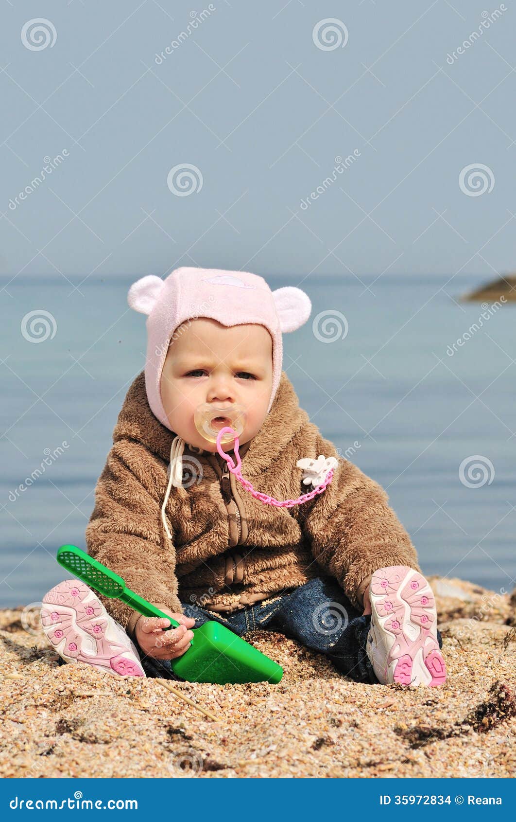 Baby playing sand stock photo. Image of cute, fashion - 35972834