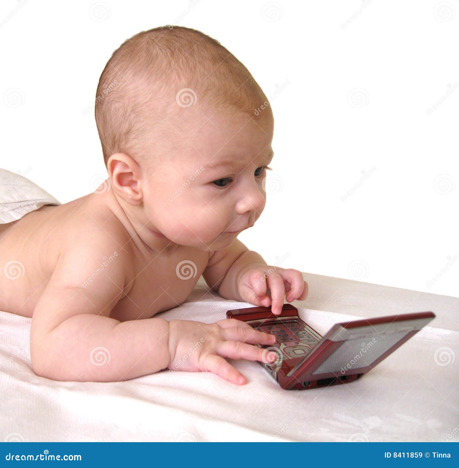 Baby Playing with a Smartphone Stock Image - Image of close, button ...