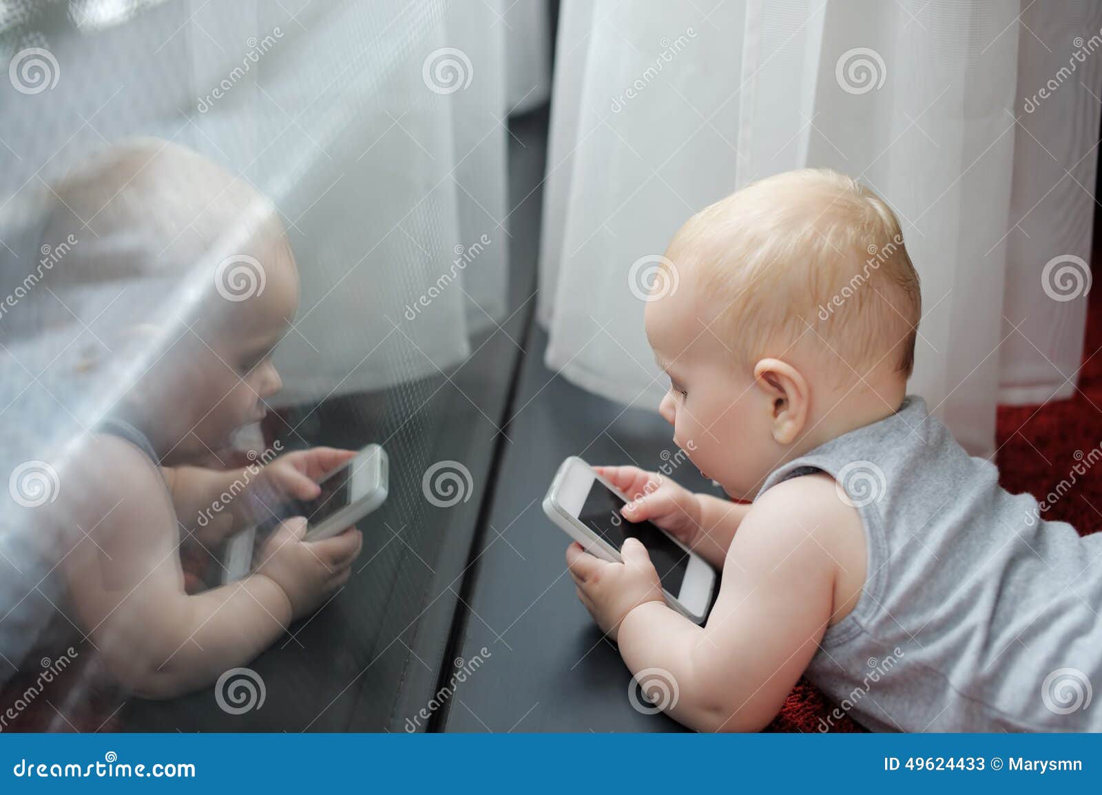 Baby Playing with Smartphone Stock Image - Image of face, child: 49624433