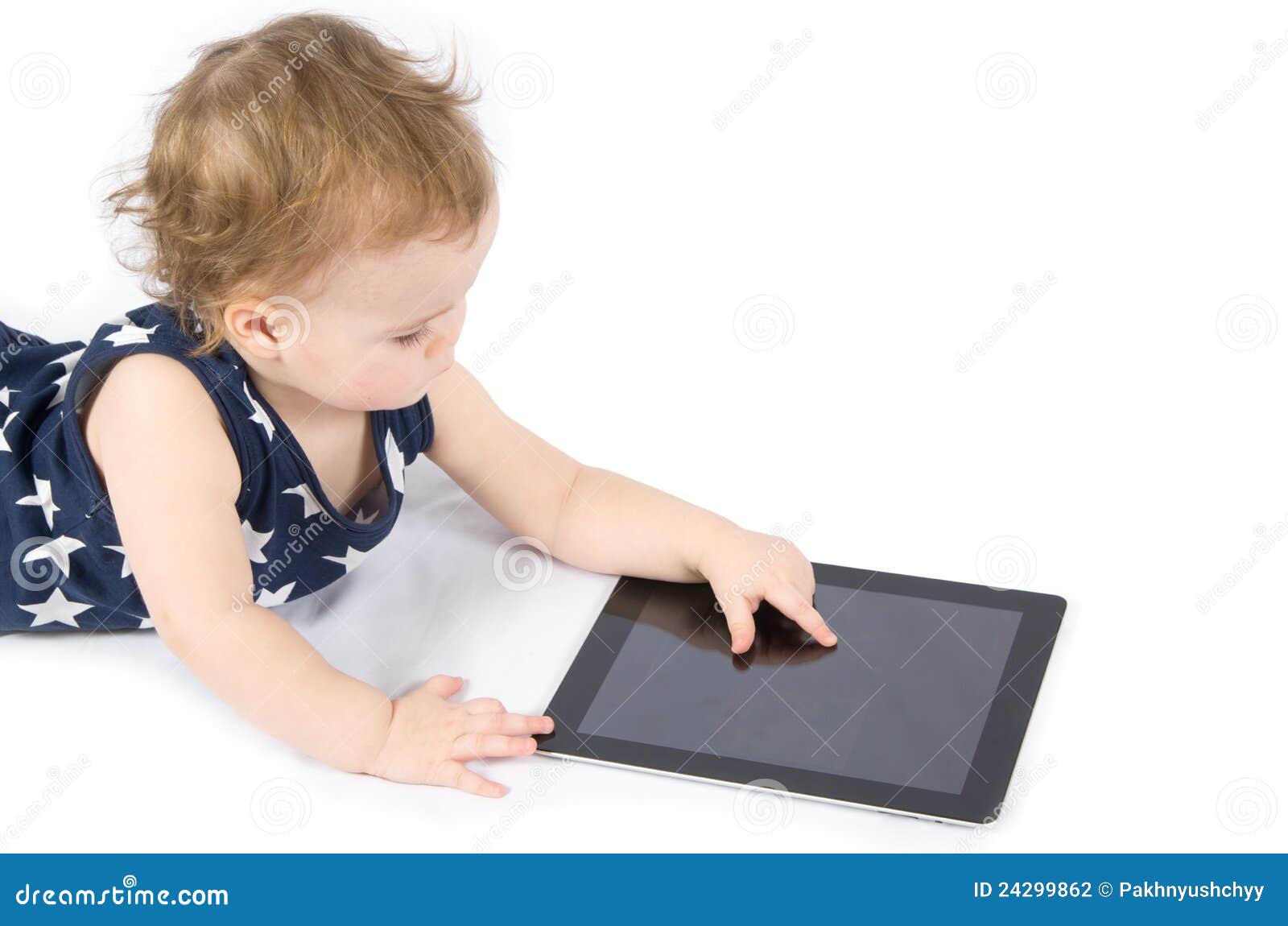 Baby playing with tablet stock photo. Image of emotion - 24299862