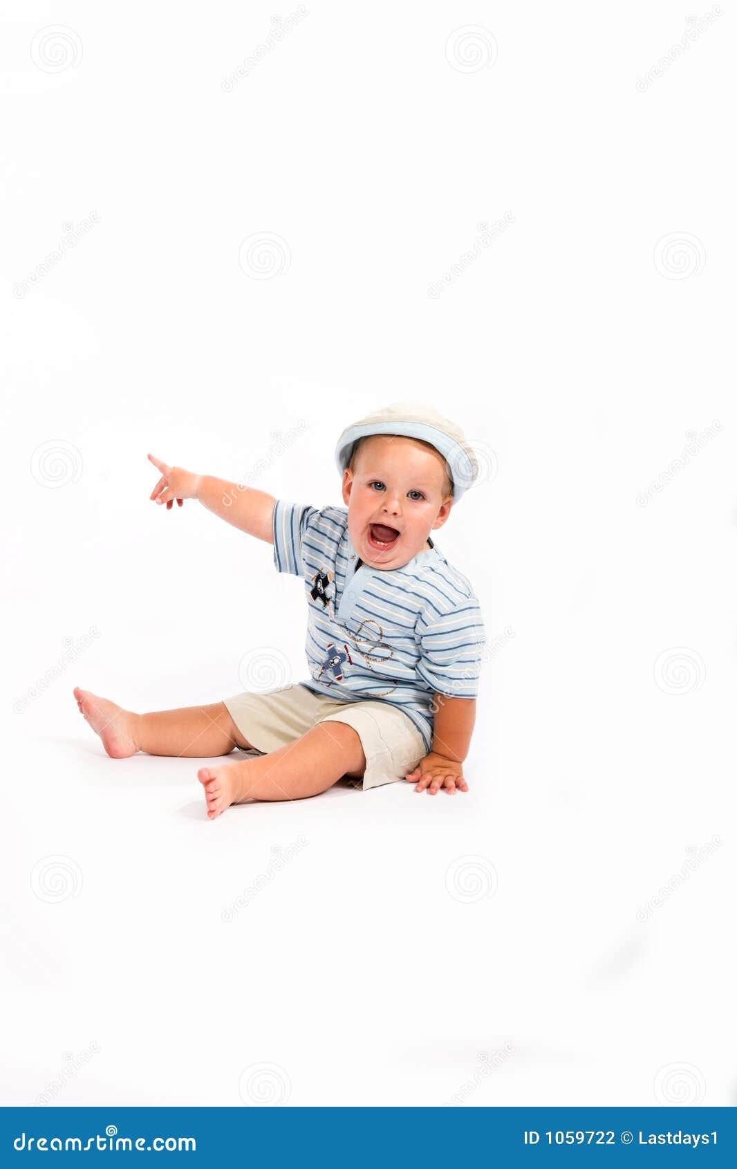 Baby Pointing & Talking Stock Photo - Image of jabber, innocents: 1059722