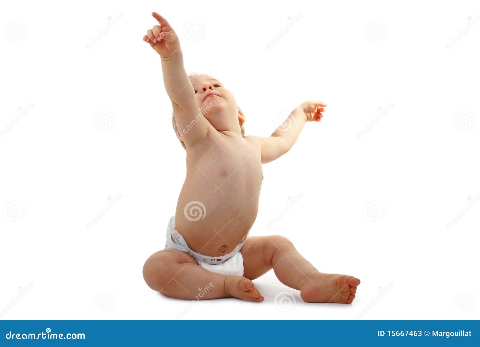 Baby pointing up stock image. Image of cute, innocence - 15667463
